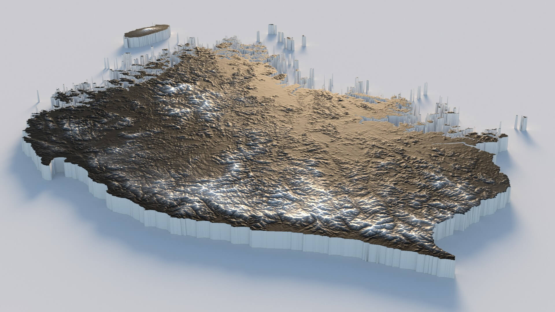 Korea ROK Terrain Map - 3D Model by 3dstudio