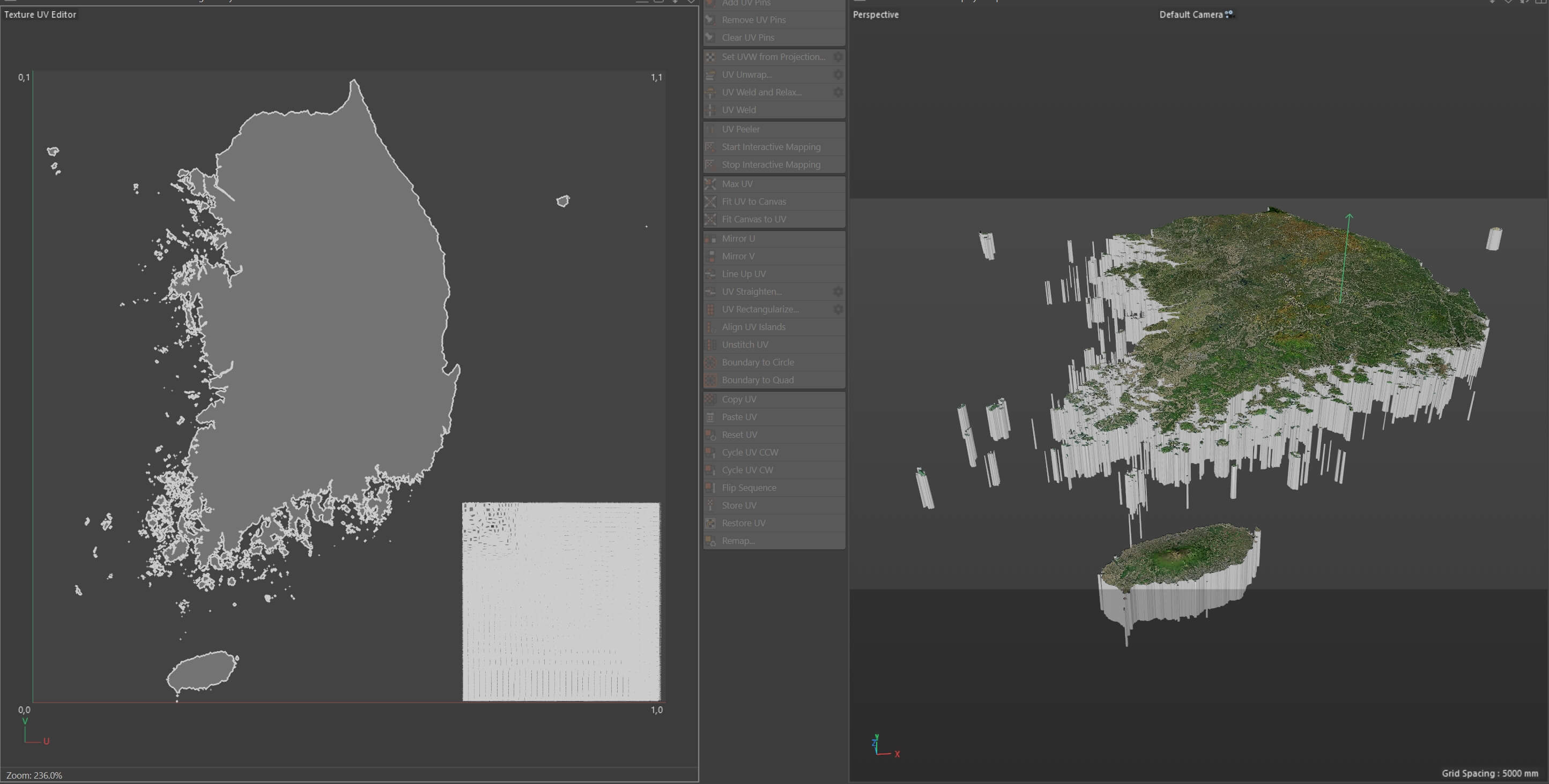 Korea ROK Terrain Map - 3D Model by 3dstudio