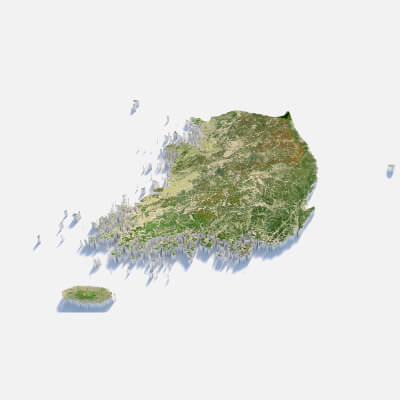 Korea ROK Terrain Map - 3D Model by 3dstudio