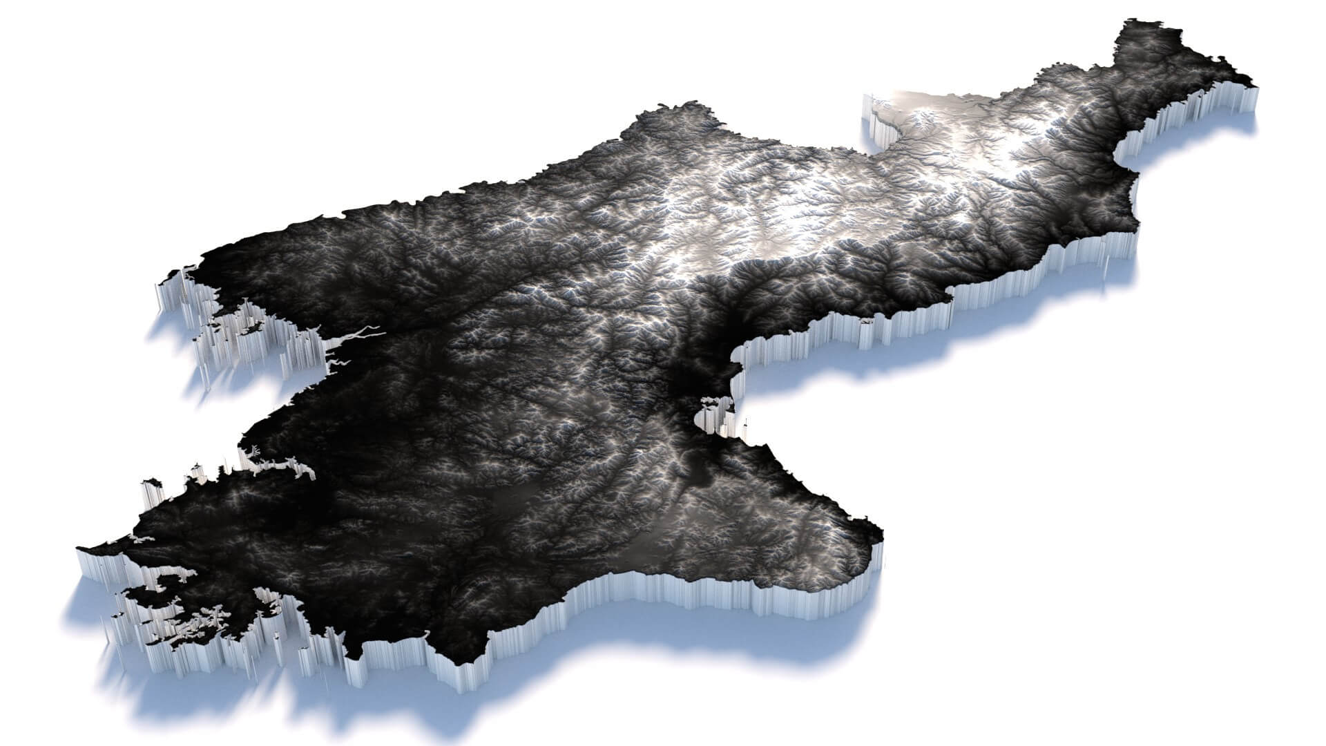 Korea Terrain Map - 3D Model by 3dstudio