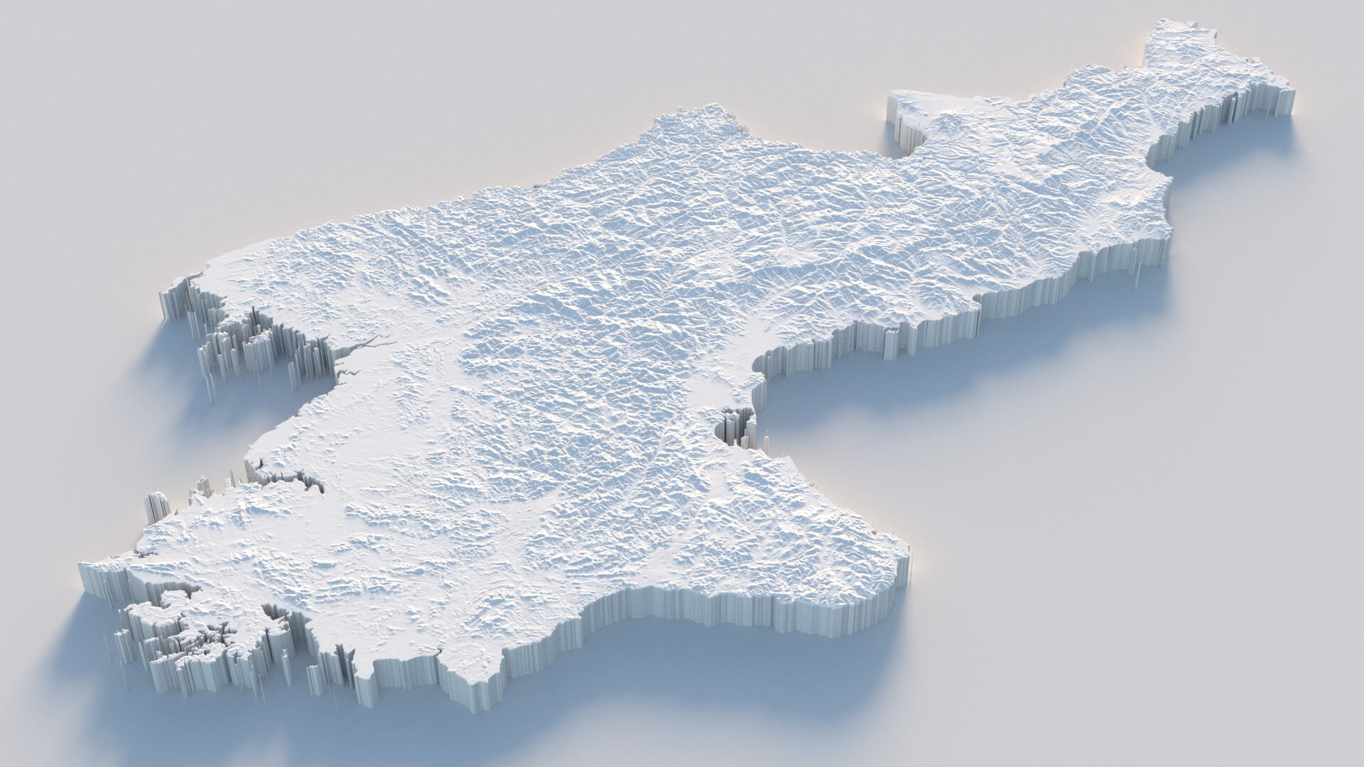 Korea Terrain Map - 3D Model by 3dstudio