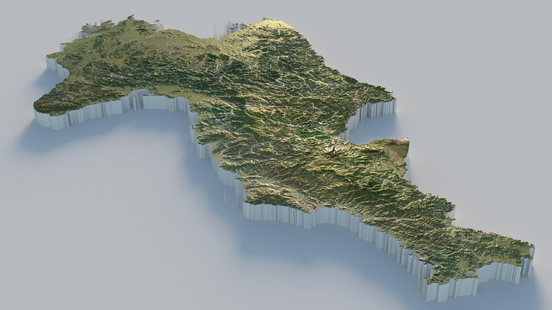 Korea Terrain Map - 3D Model by 3dstudio