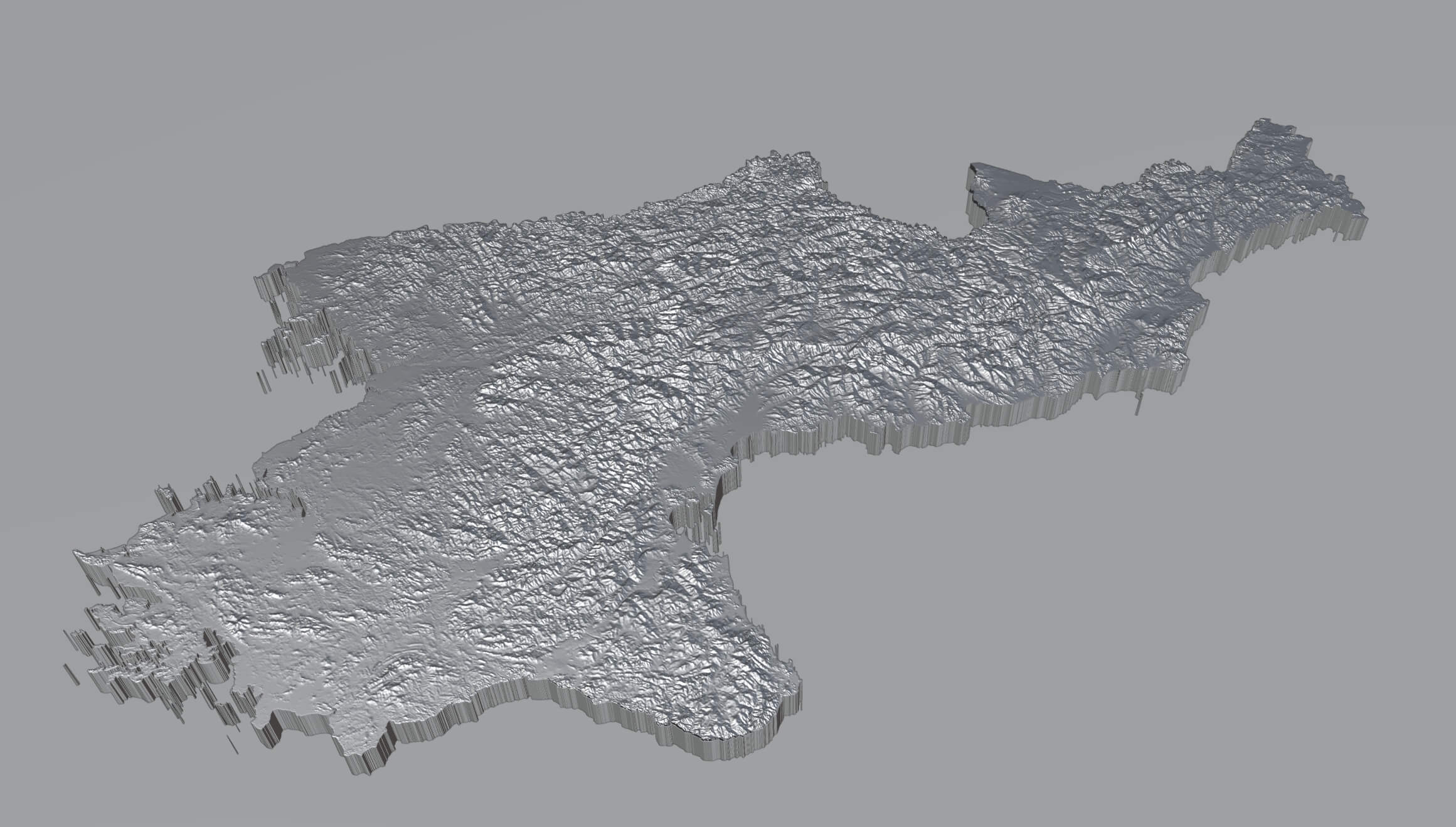 Korea Terrain Map - 3D Model by 3dstudio