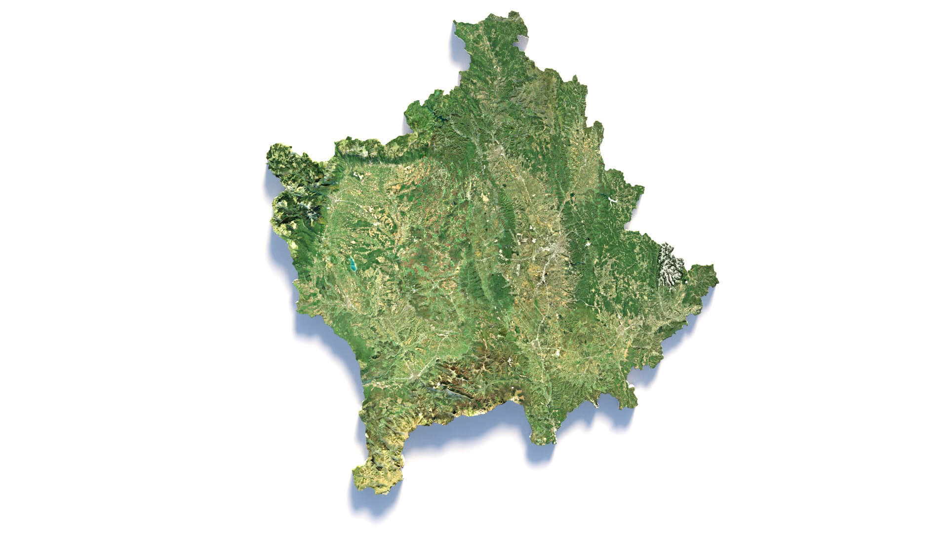 Kosovo Kosova Terrain Map - 3D Model by 3dstudio