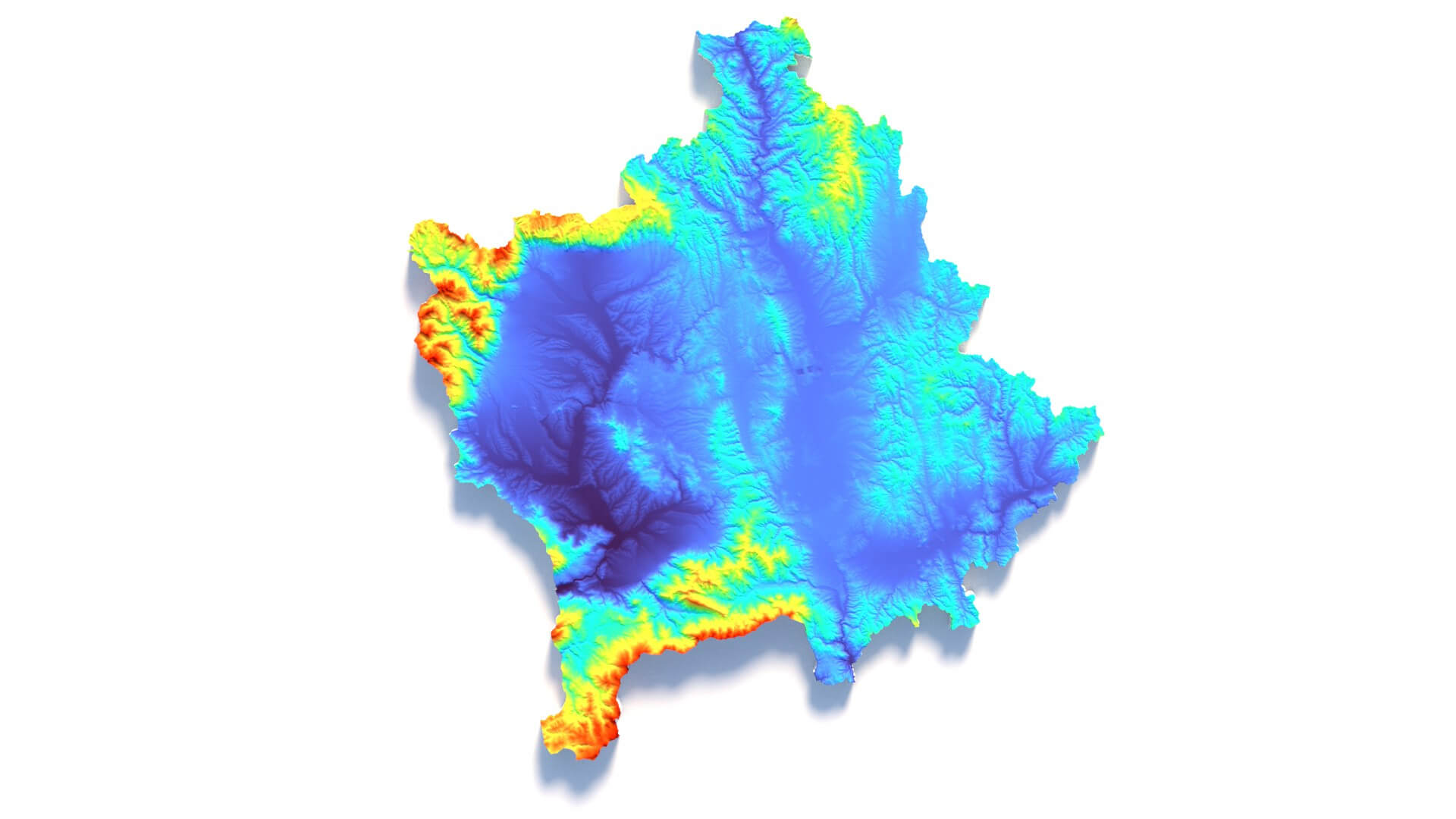 Kosovo Kosova Terrain Map - 3D Model by 3dstudio