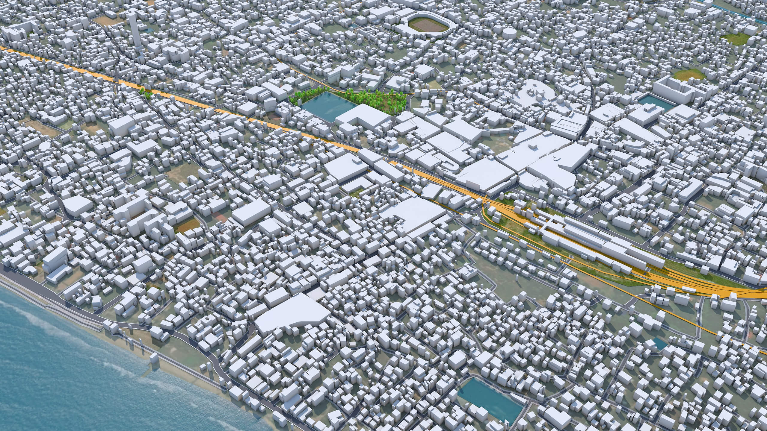 Kozhikode Kerala City India 3D Model 35km by 3dstudio