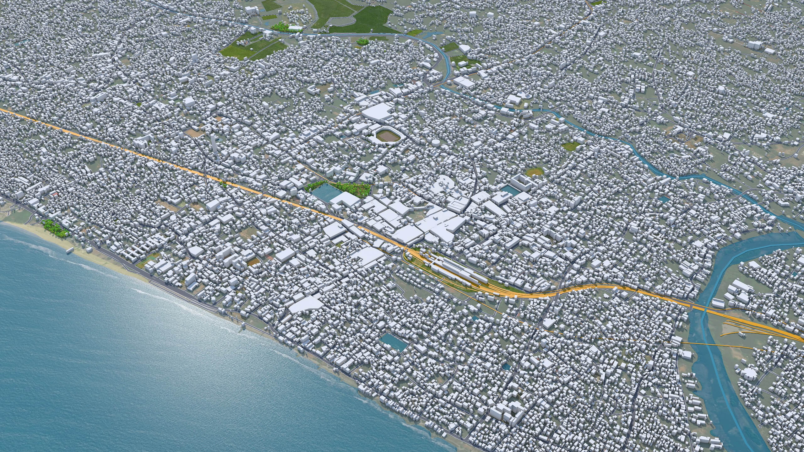 Kozhikode Kerala City India 3D Model 35km by 3dstudio