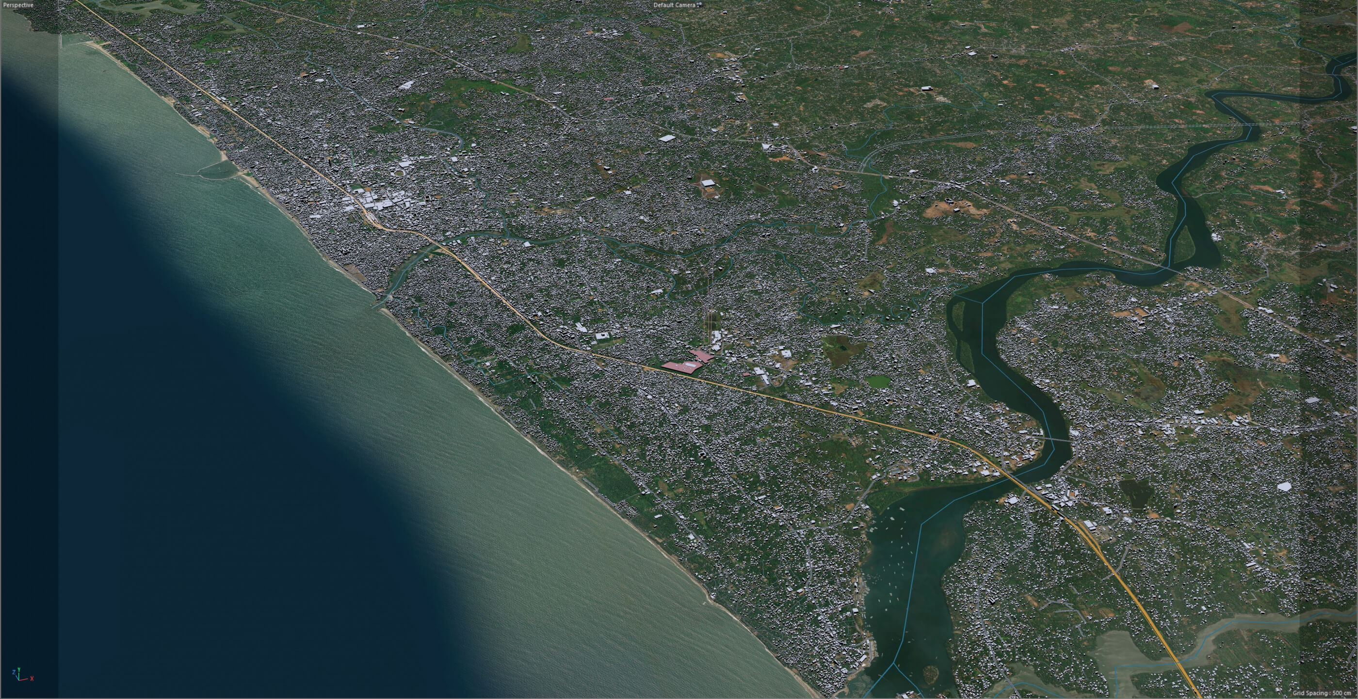 Kozhikode Kerala City India 3D Model 35km by 3dstudio