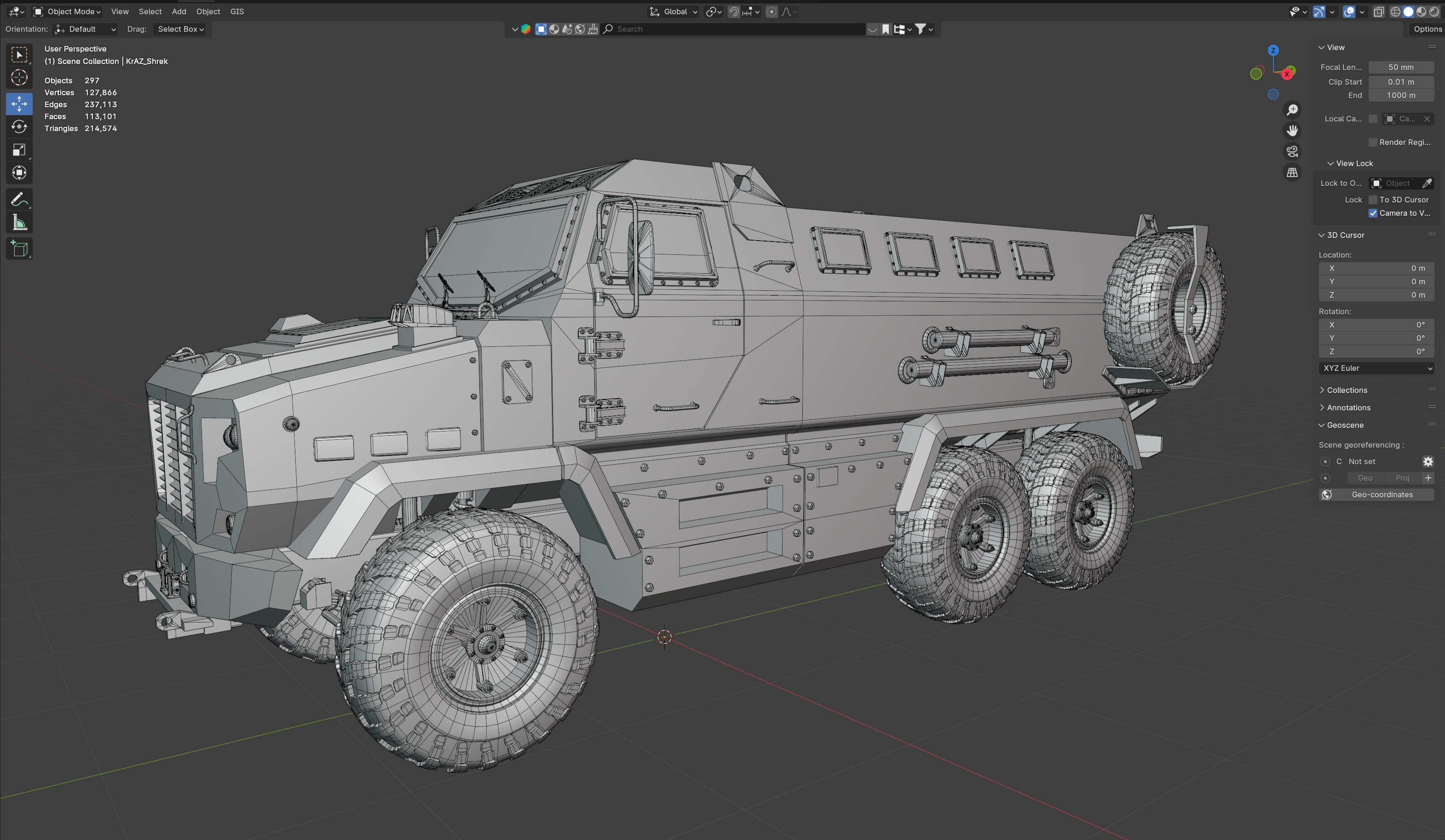 Kraz Shrek Military Vehicle - 3D Model by 3dstudio