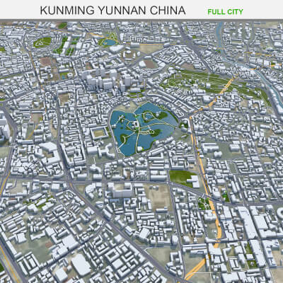 Kunming Yunnan City China 3D Model 110km by 3dstudio