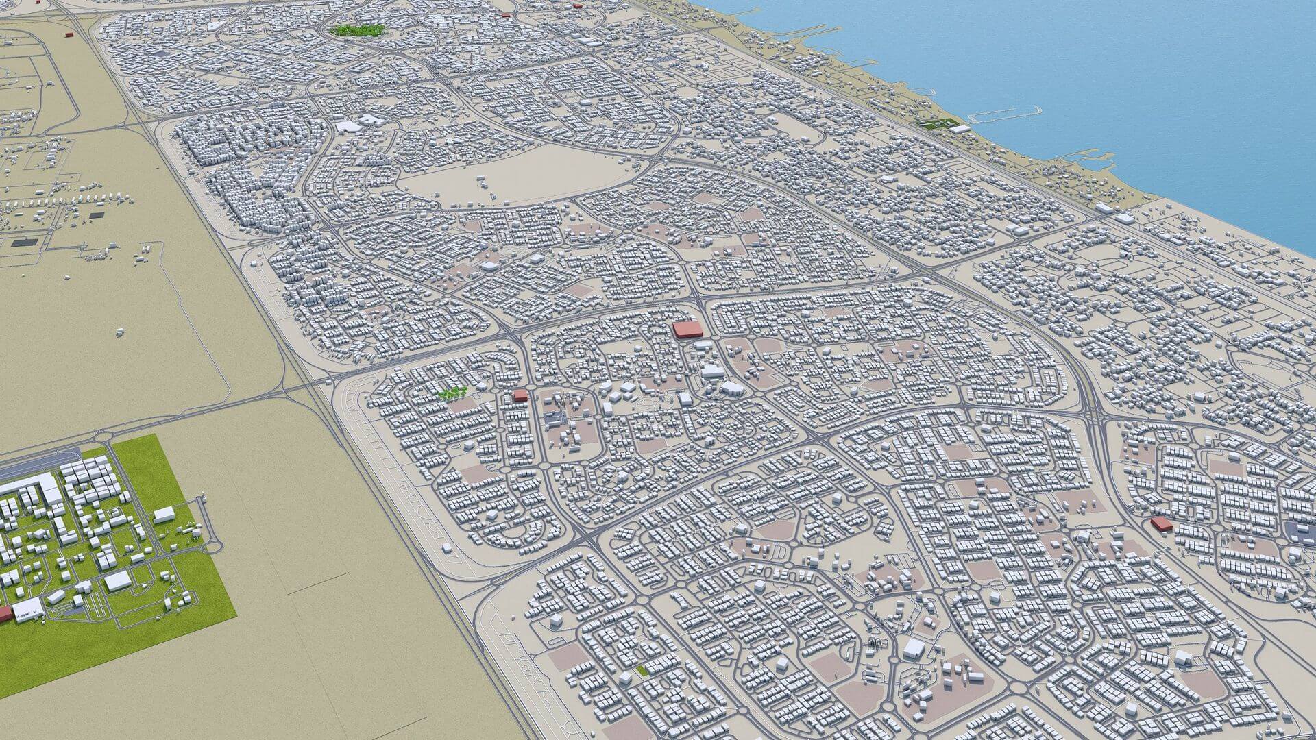 Kuwait Full City 200km - 3D Model by 3dstudio