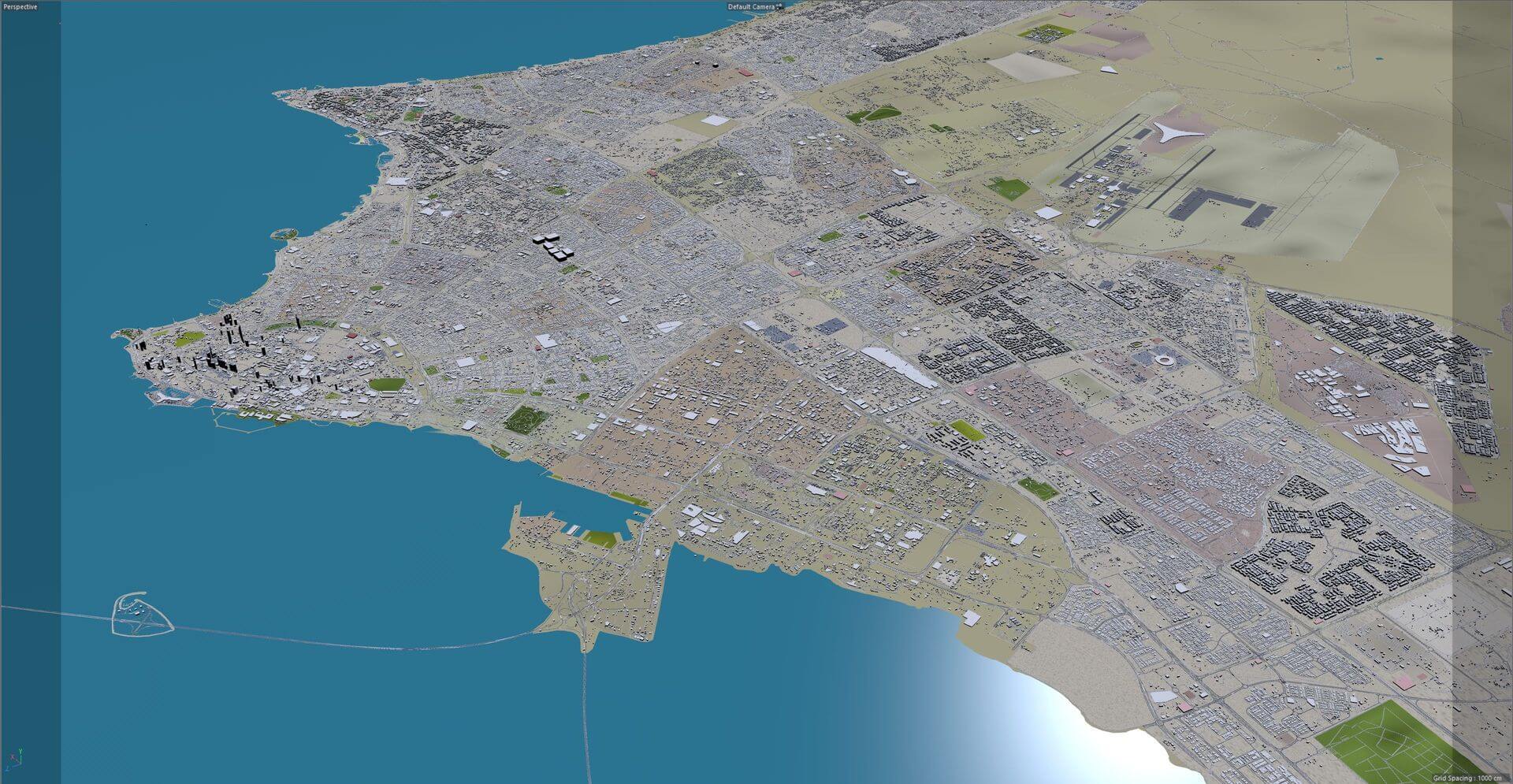Kuwait Full City 200km - 3D Model by 3dstudio