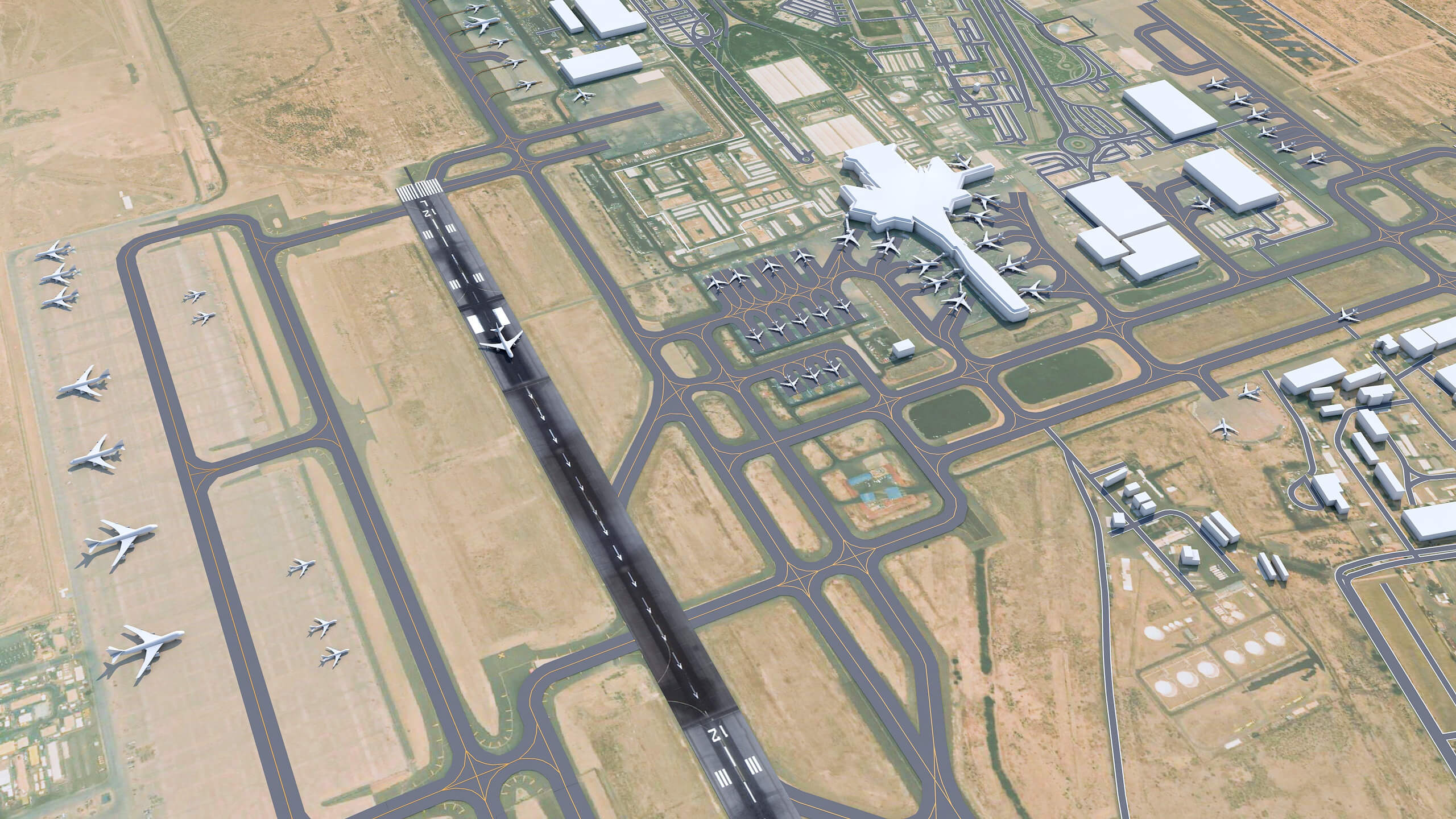 Kuwait Airport - 3D Model by 3dstudio