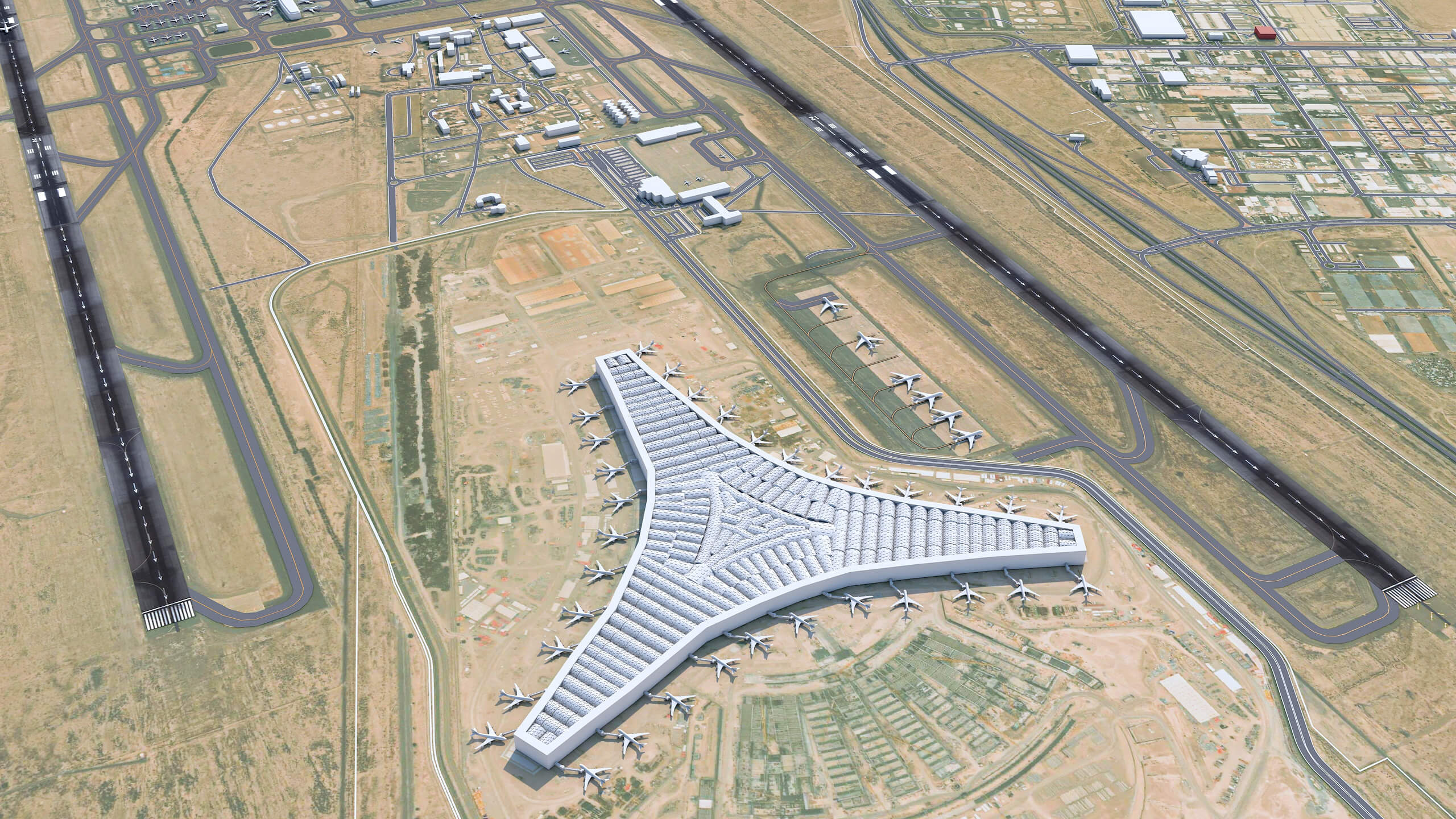 Kuwait Airport - 3D Model by 3dstudio