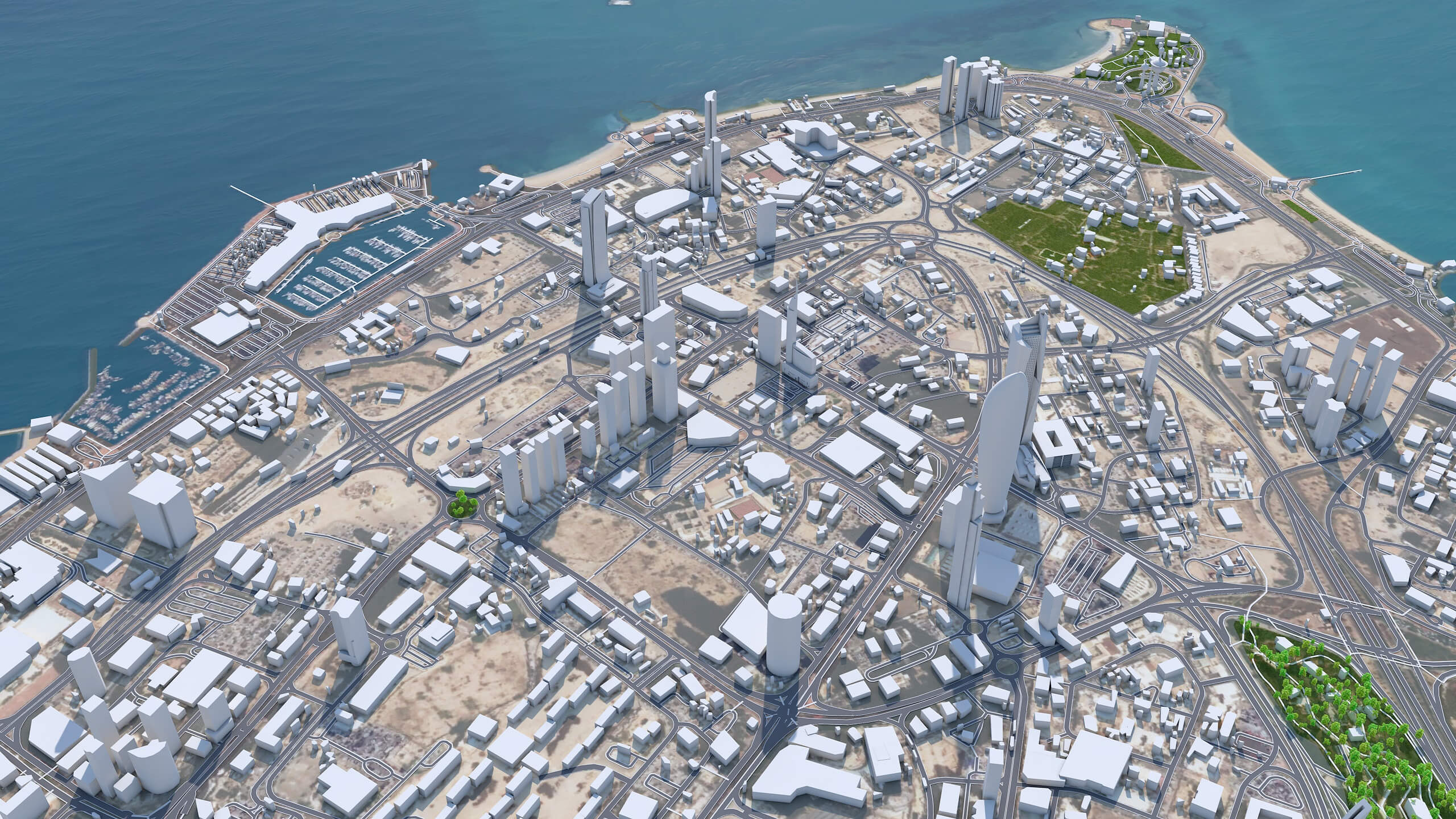 Kuwait City 3D Model 80km by 3dstudio
