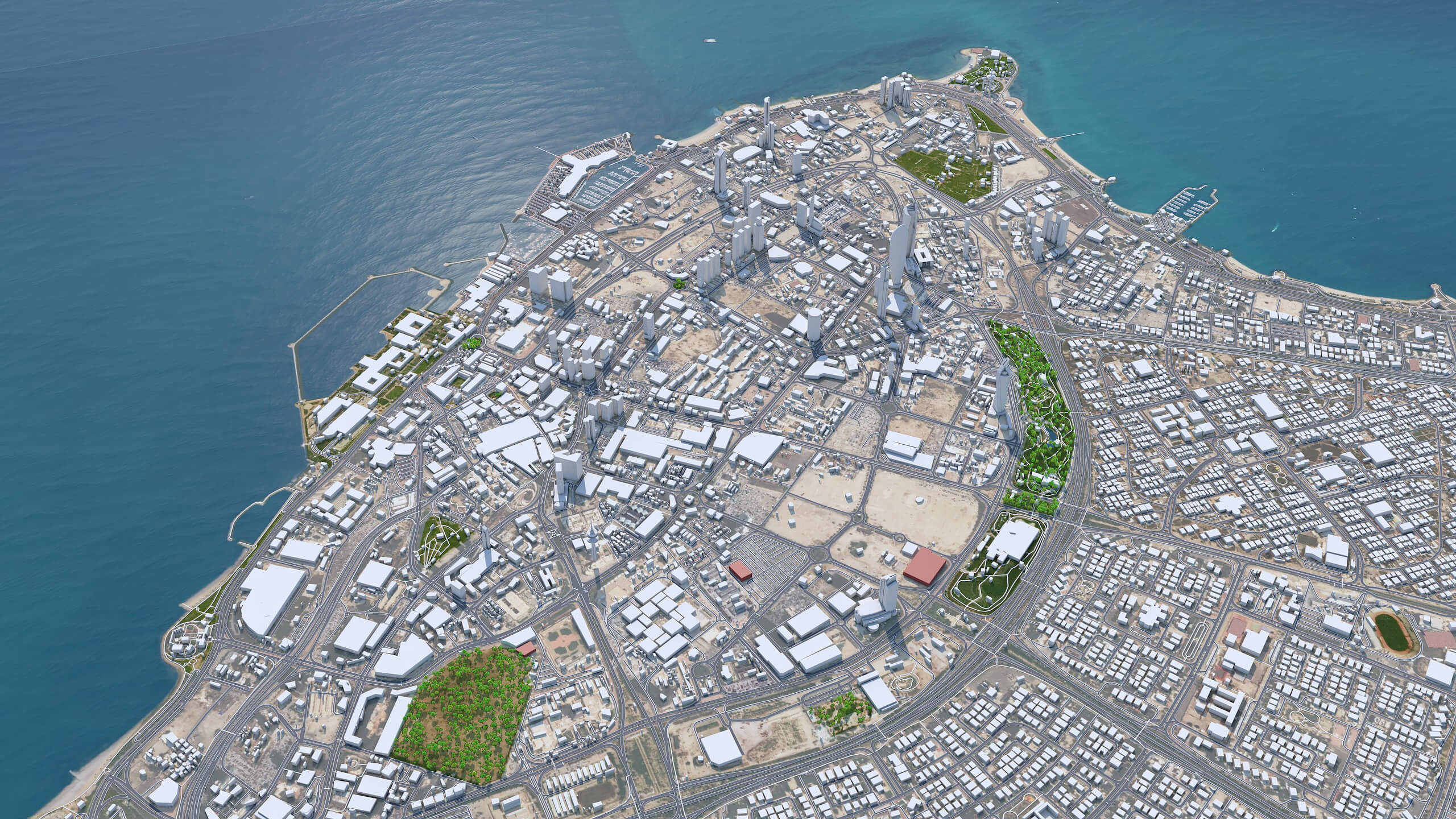 Kuwait City 3D Model 80km by 3dstudio