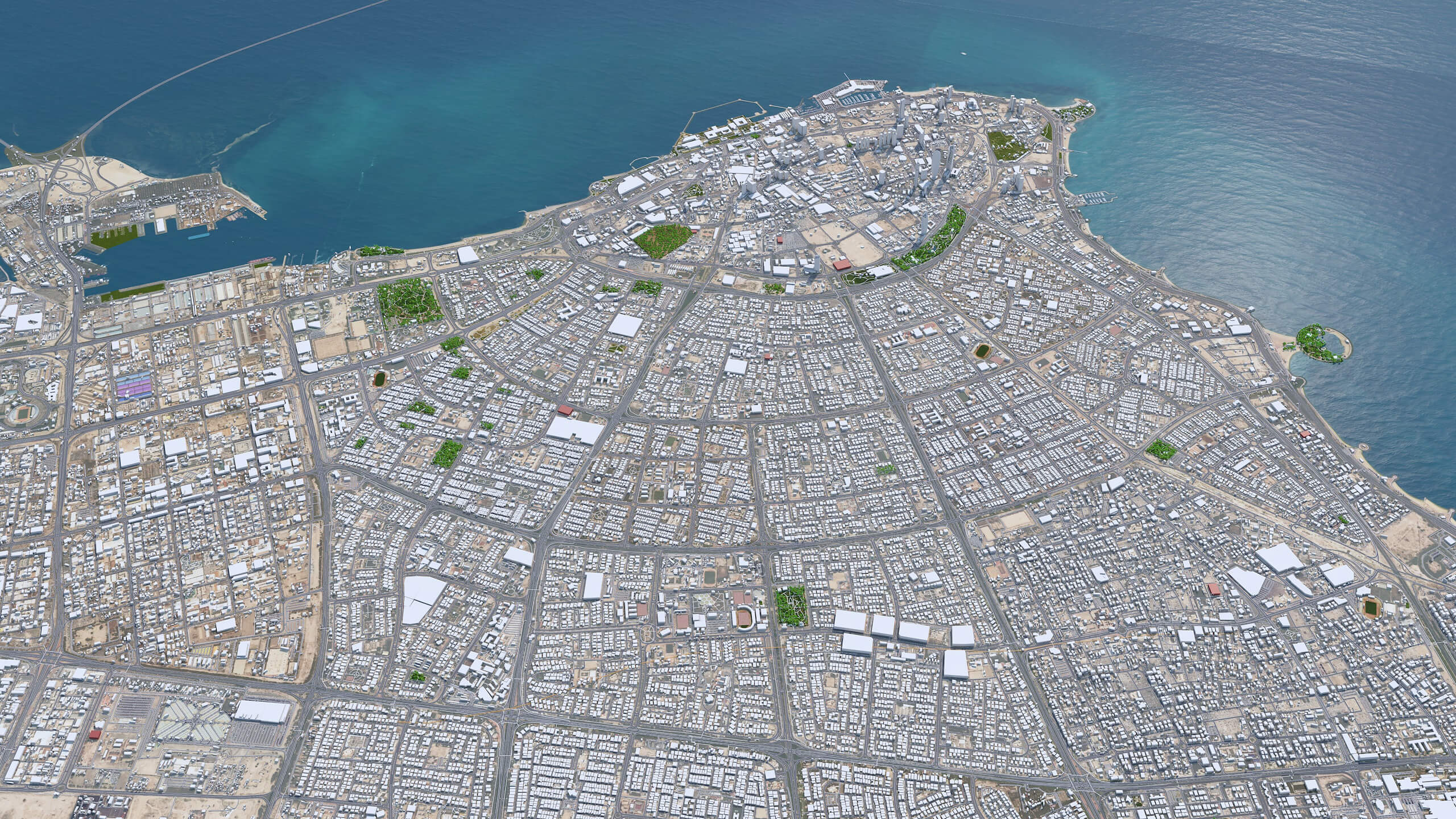 Kuwait City 3D Model 80km by 3dstudio