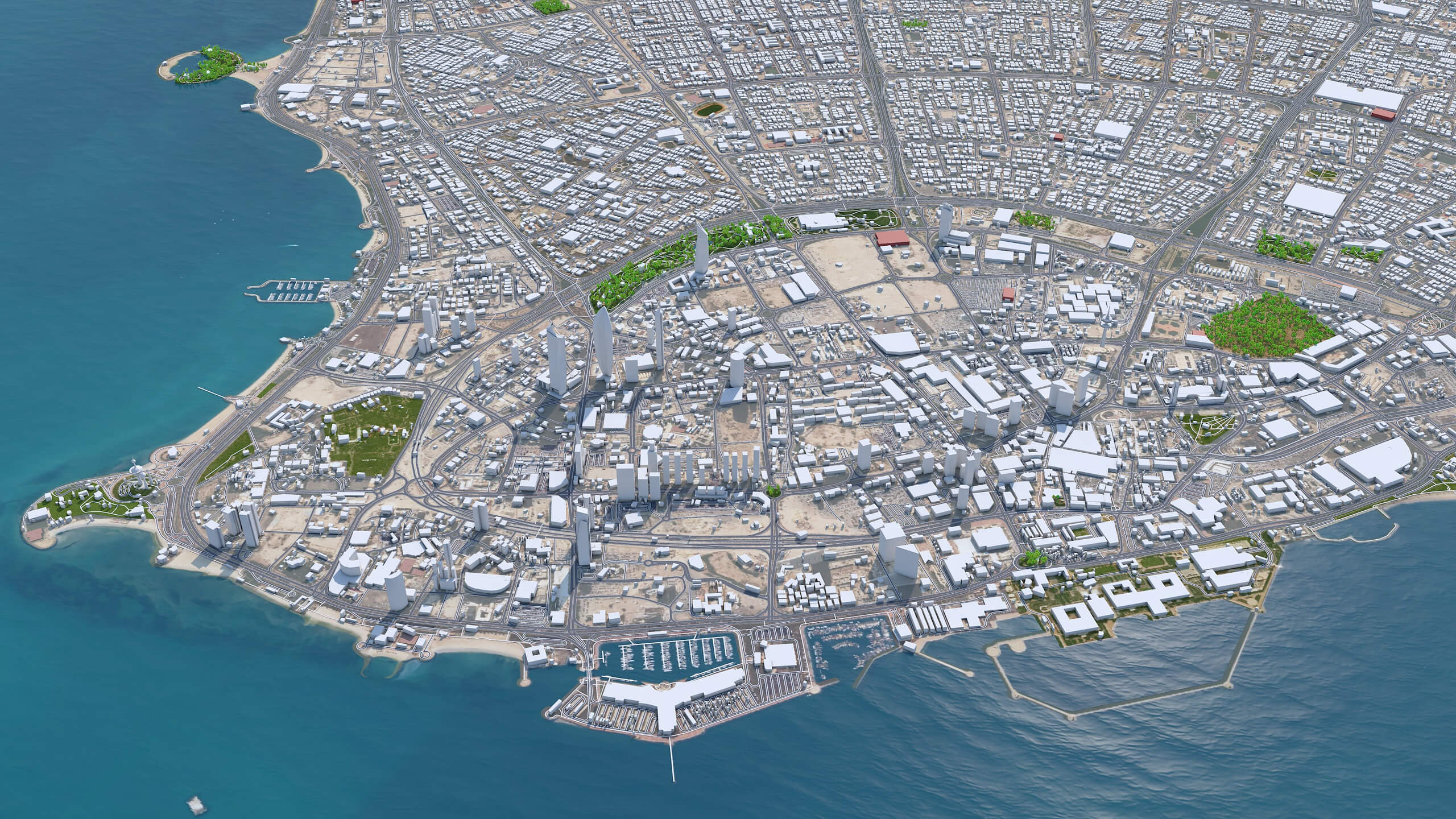 Kuwait City 3D Model 80km by 3dstudio