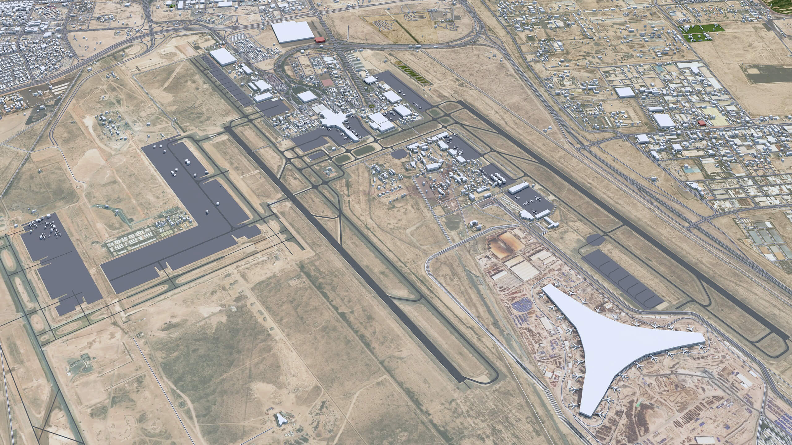 Kuwait City 3D Model 80km by 3dstudio