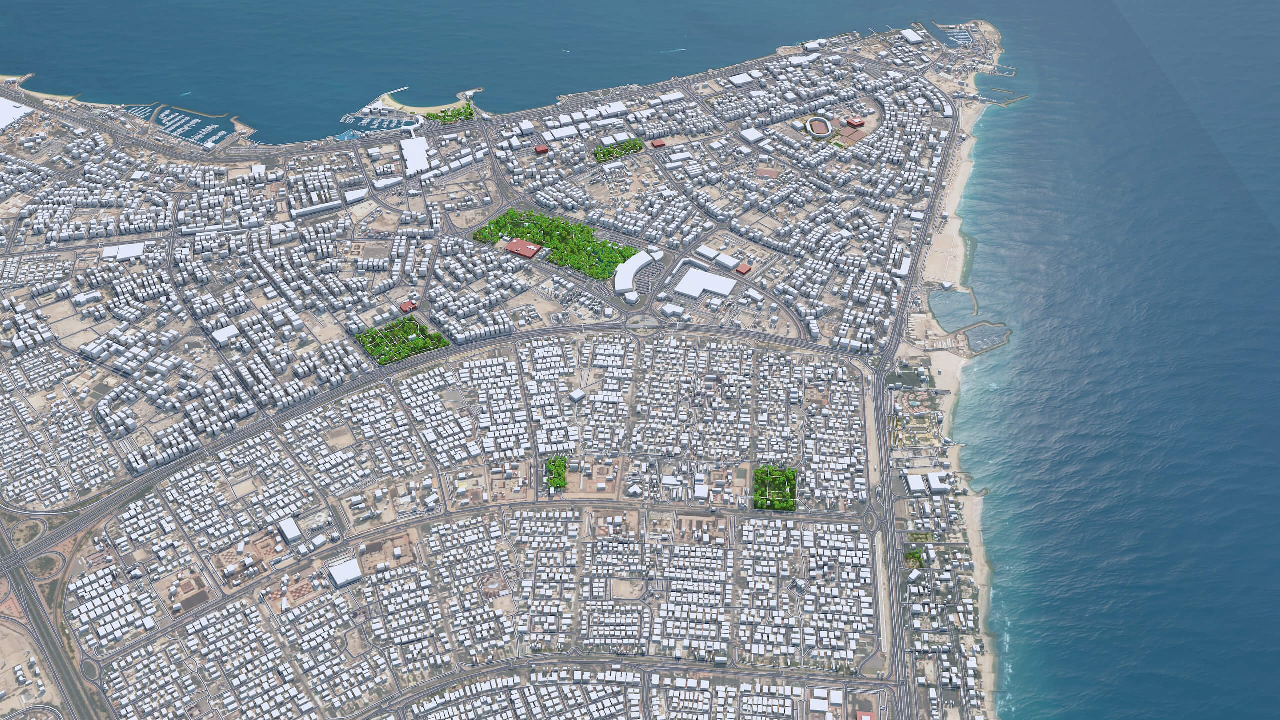 Kuwait City 3D Model 80km by 3dstudio