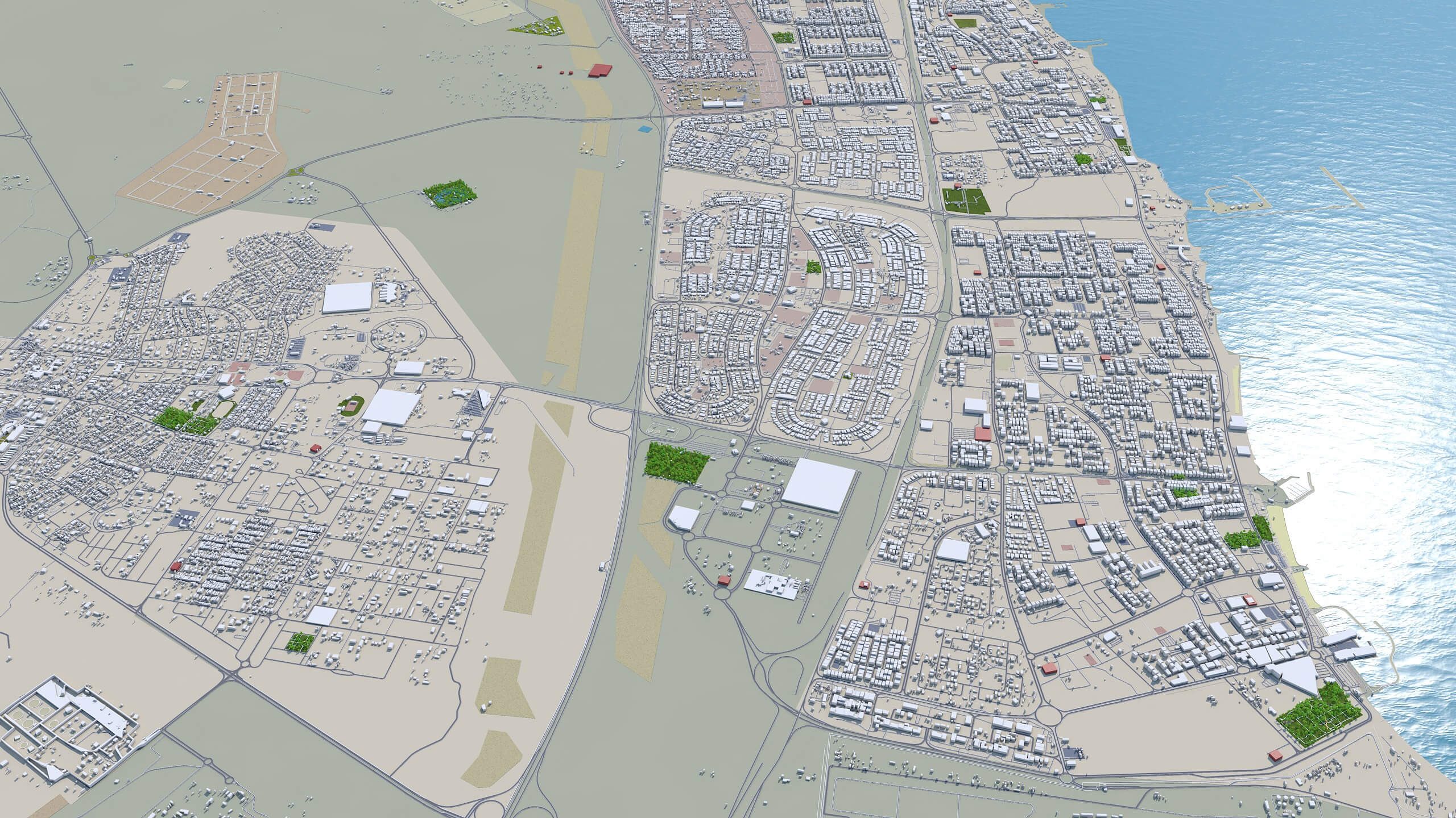 Kuwait City 3D Model 80km by 3dstudio