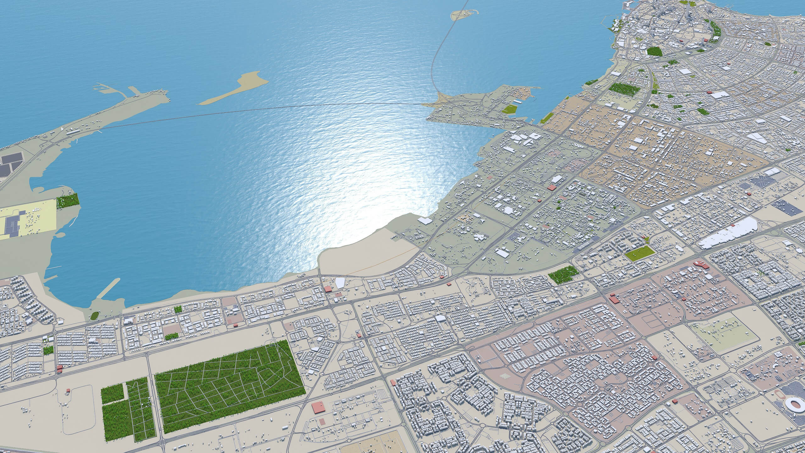 Kuwait City 3D Model 80km by 3dstudio