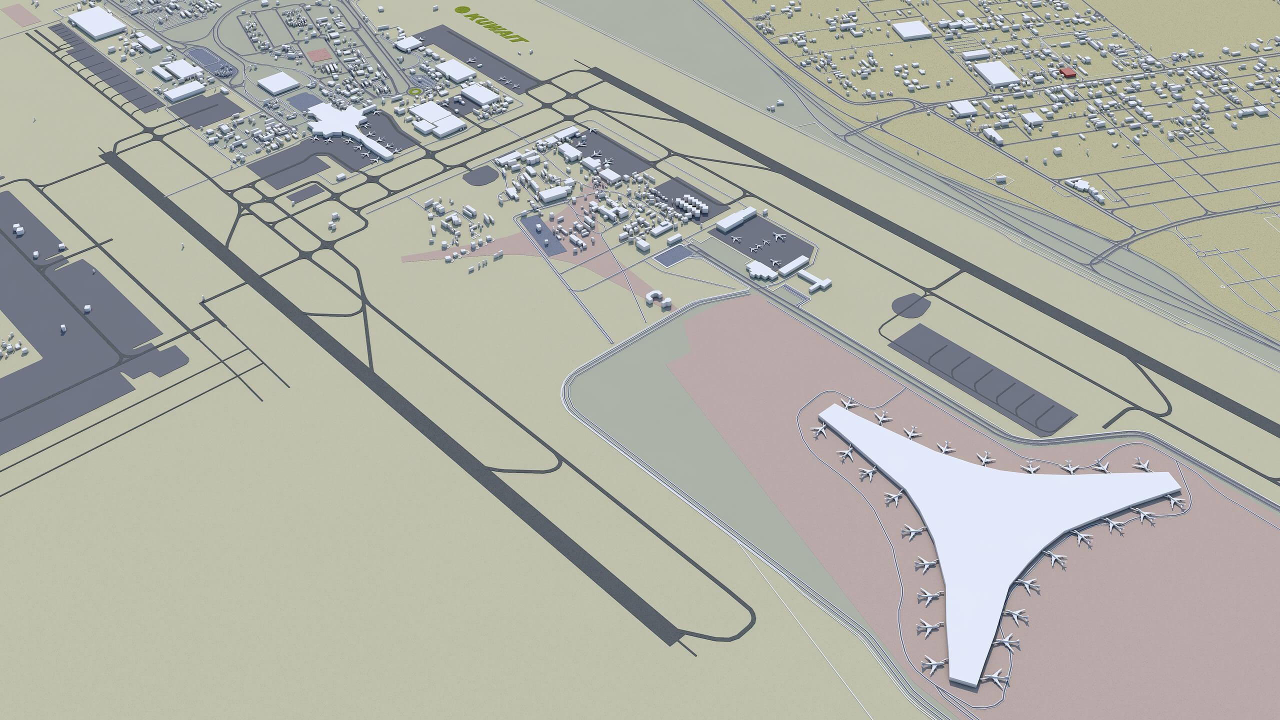 Kuwait City 3D Model 80km by 3dstudio