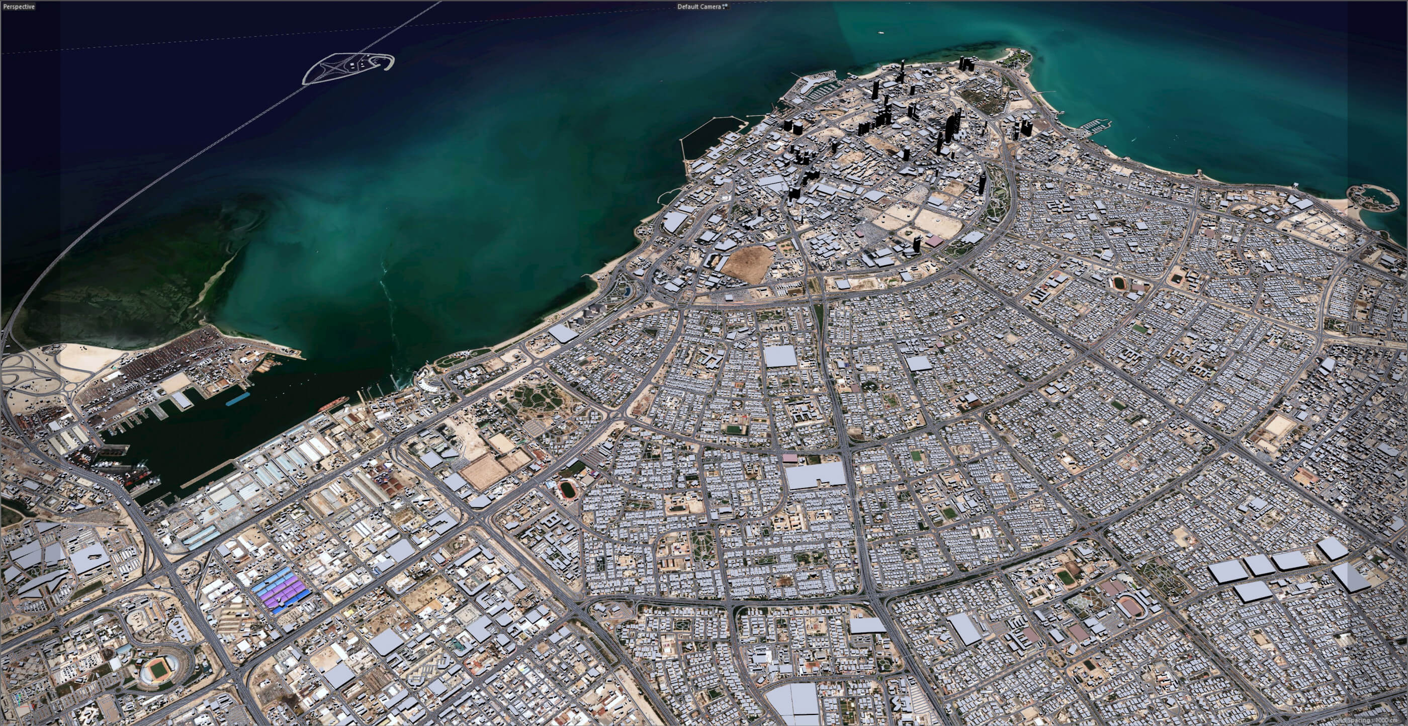 Kuwait City 3D Model 80km by 3dstudio