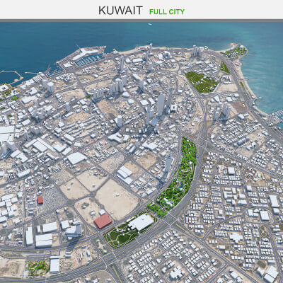 Kuwait City 3D Model 80km by 3dstudio