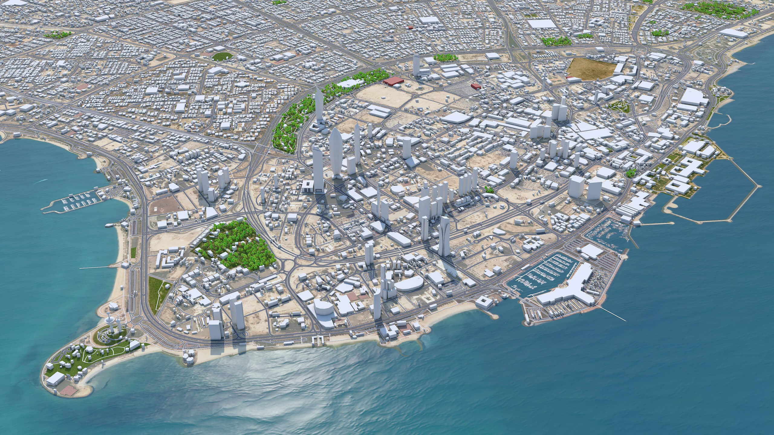 Kuwait Downtown City 3D Model 25km by 3dstudio