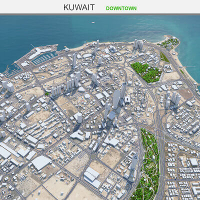 Kuwait Downtown City 3D Model 25km by 3dstudio