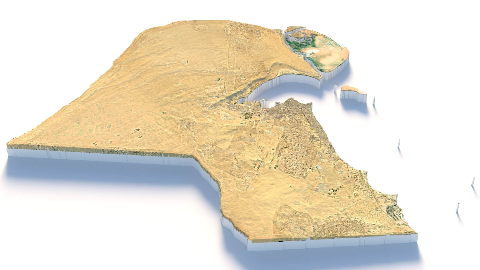 Kuwait Terrain Map - 3D Model by 3dstudio