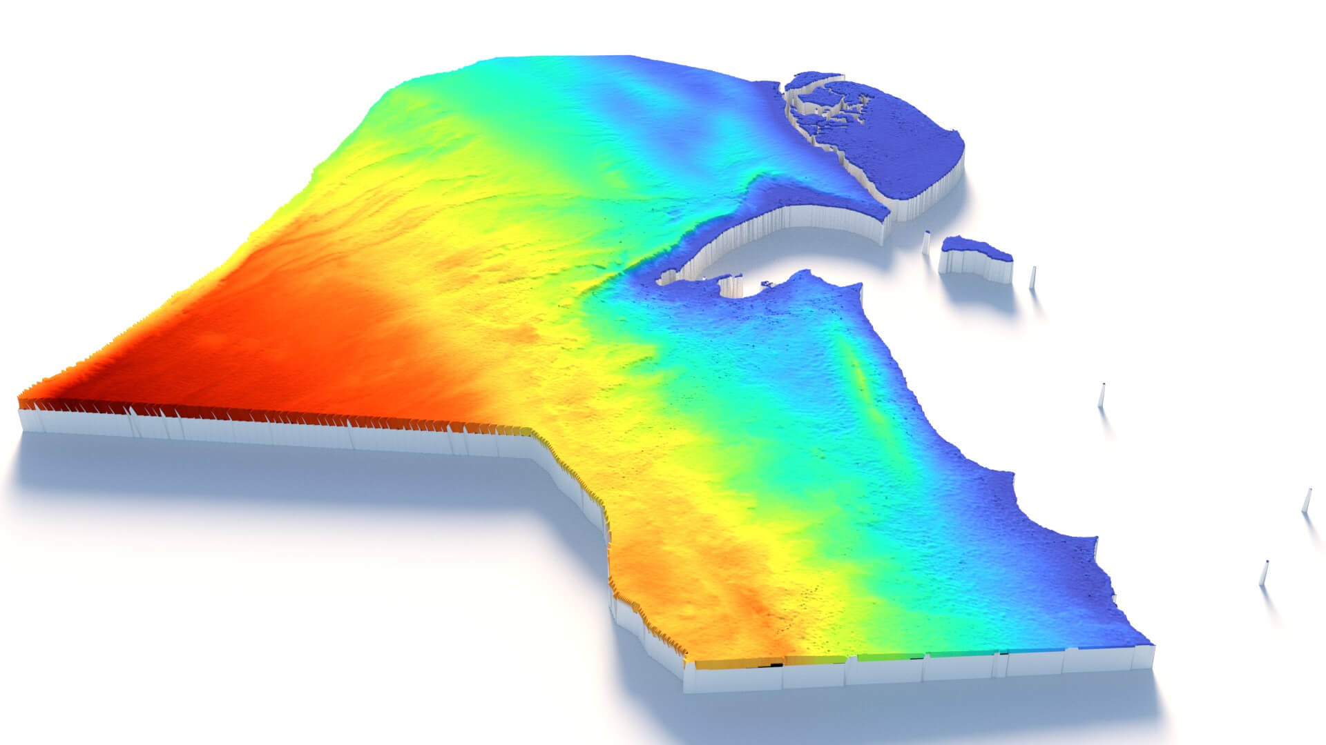 Kuwait Terrain Map - 3D Model by 3dstudio