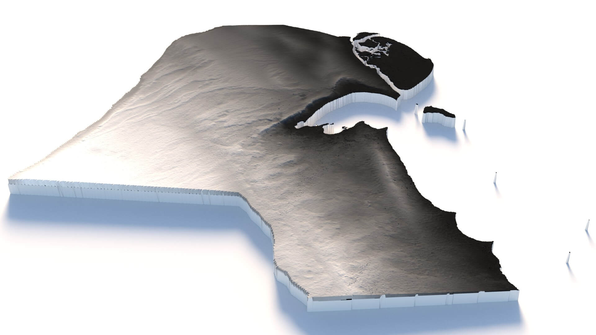 Kuwait Terrain Map - 3D Model by 3dstudio
