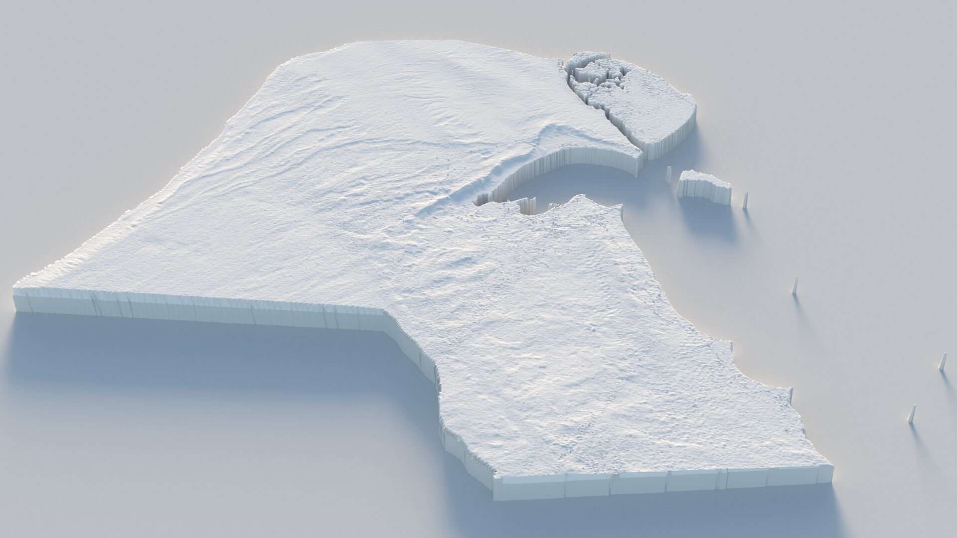 Kuwait Terrain Map - 3D Model by 3dstudio