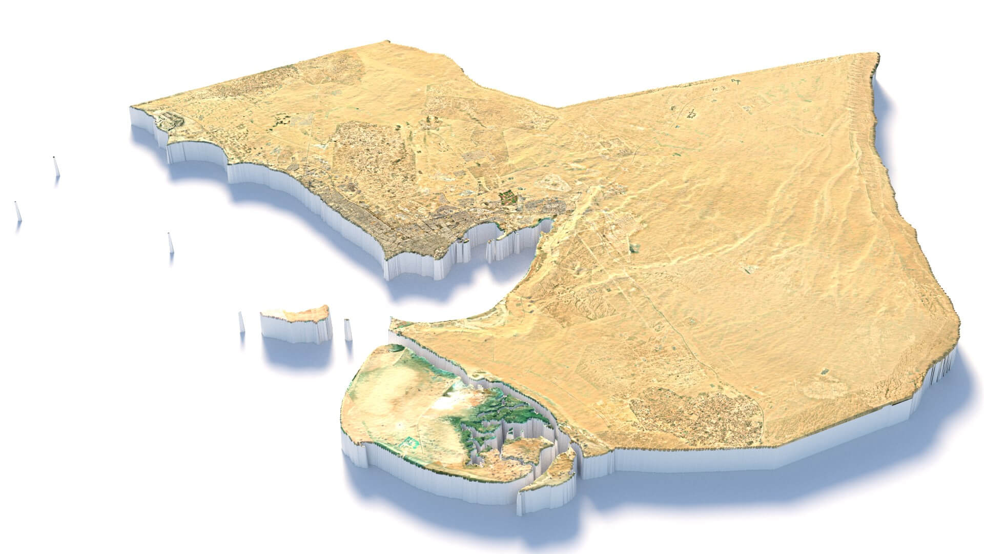 Kuwait Terrain Map - 3D Model by 3dstudio