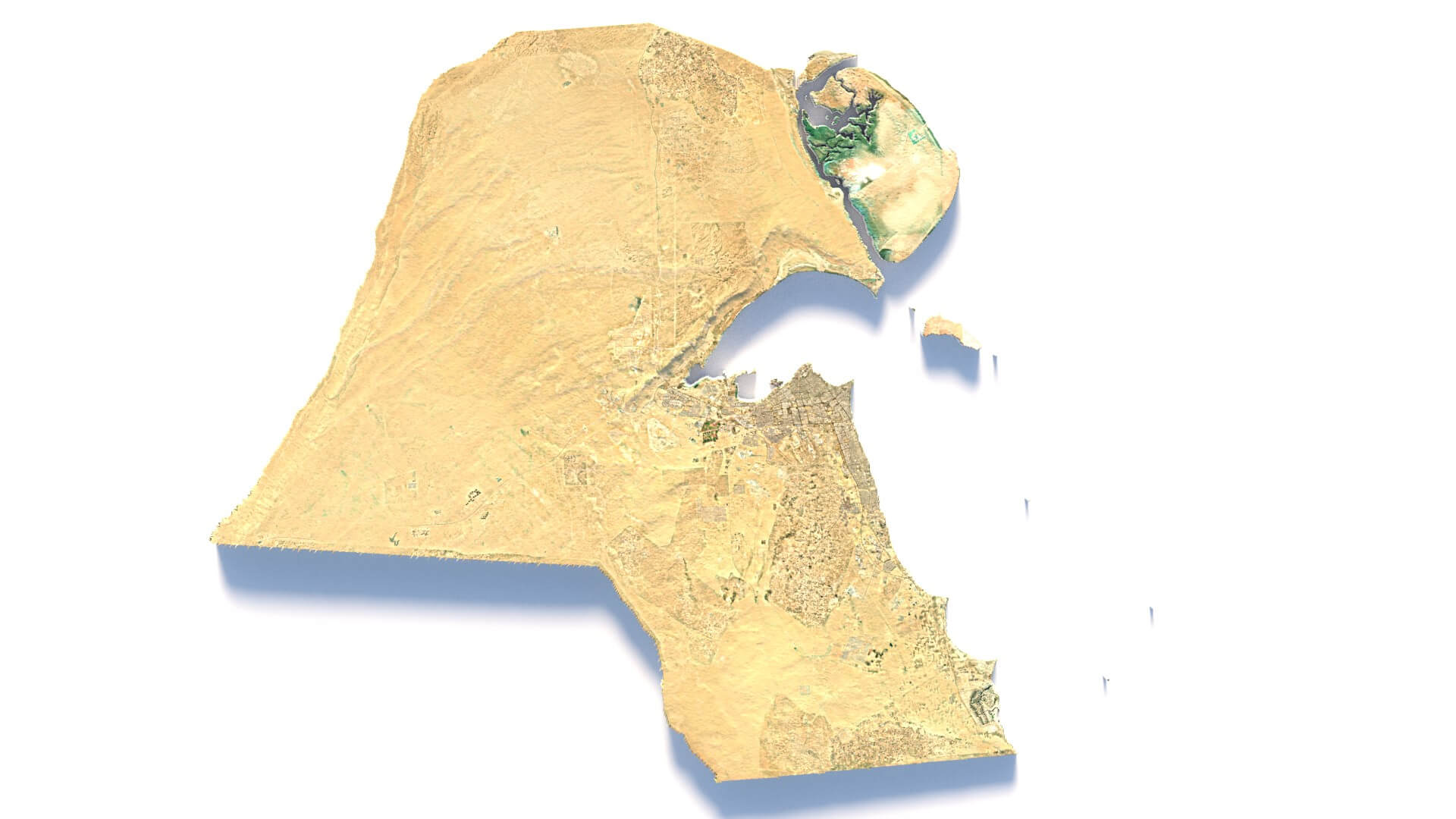 Kuwait Terrain Map - 3D Model by 3dstudio