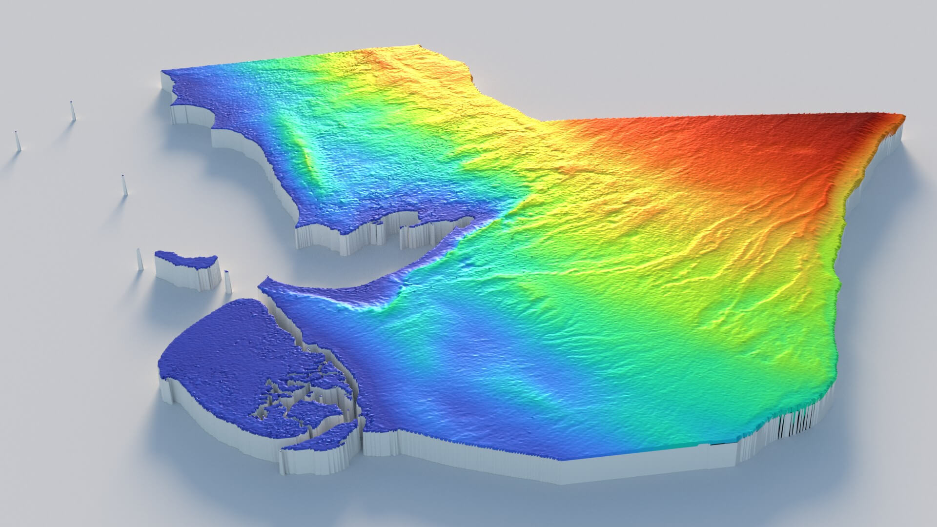 Kuwait Terrain Map - 3D Model by 3dstudio