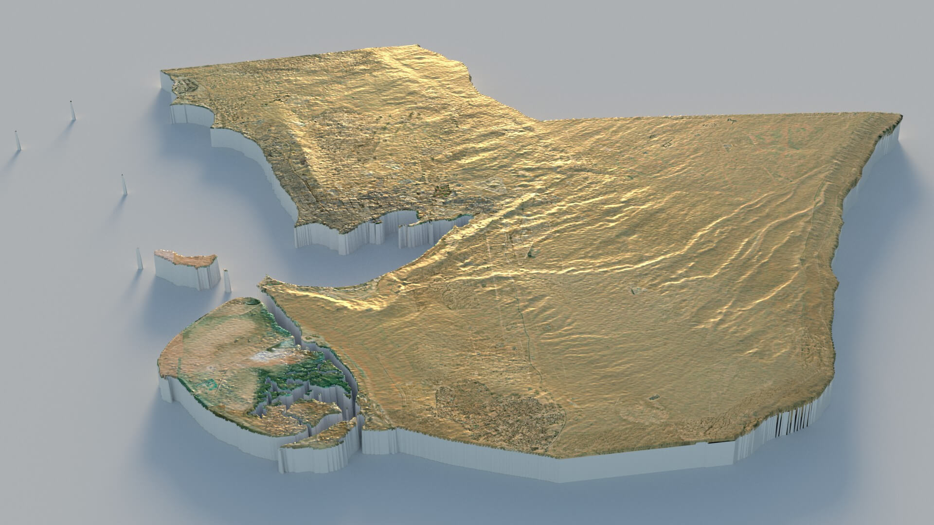 Kuwait Terrain Map - 3D Model by 3dstudio