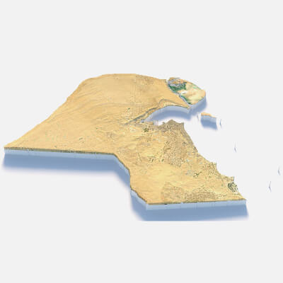 Kuwait Terrain Map - 3D Model by 3dstudio