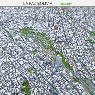 La PAZ City Bolivia 3D Model 35km by 3dstudio