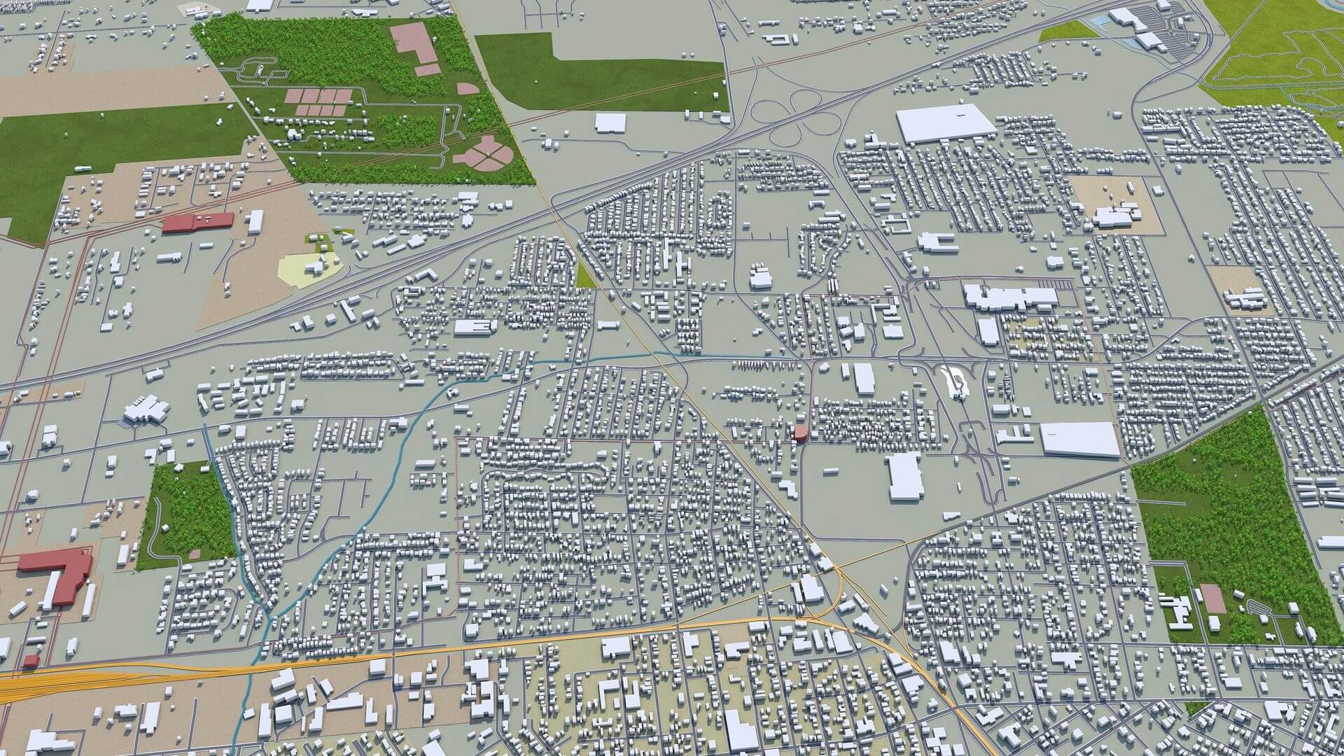 Lafayette, Louisiana USA 25km - 3D Model by 3dstudio