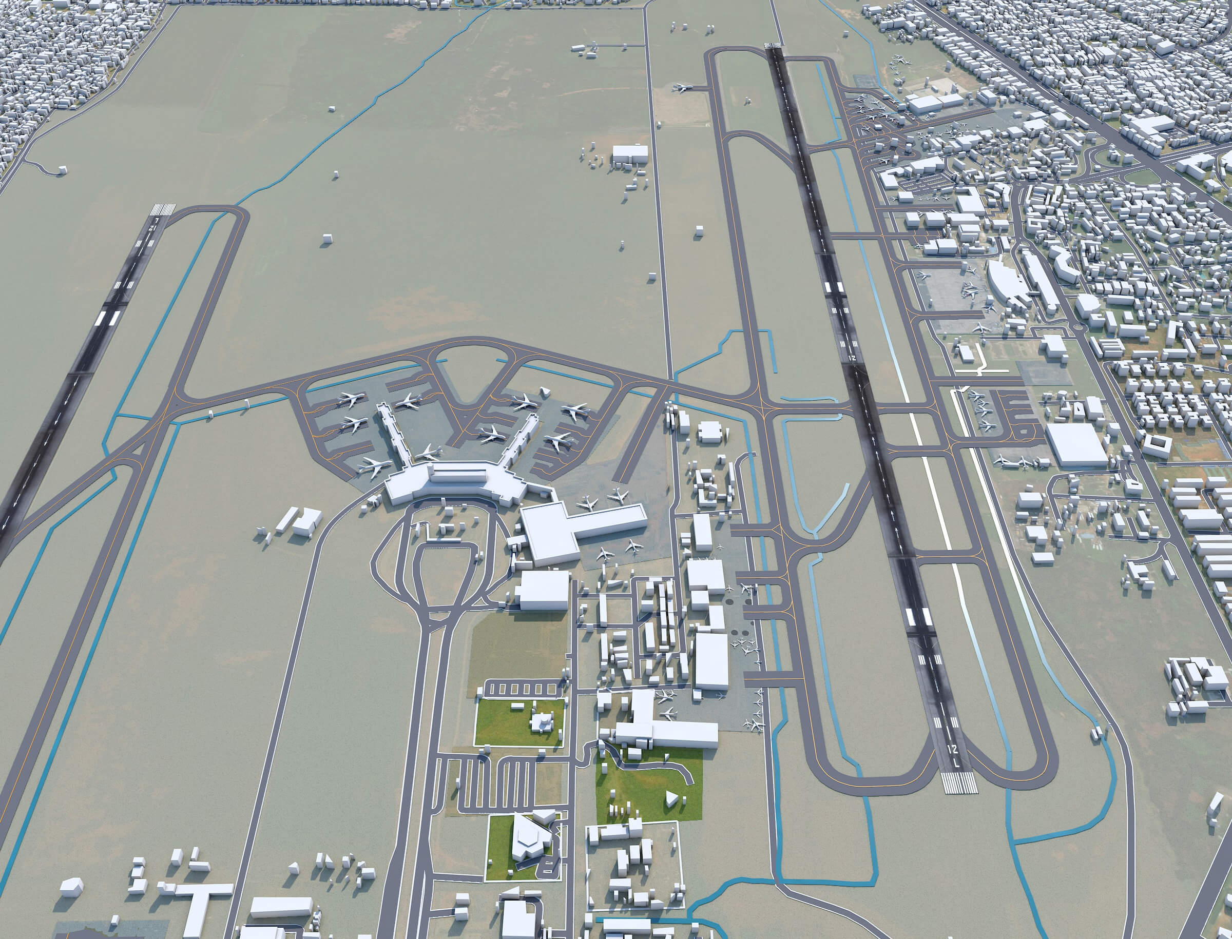 Lagos Murtala Muhammed Airport - 3D Model by 3dstudio