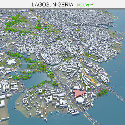 Lagos Nigeria 60km - 3D Model by 3dstudio