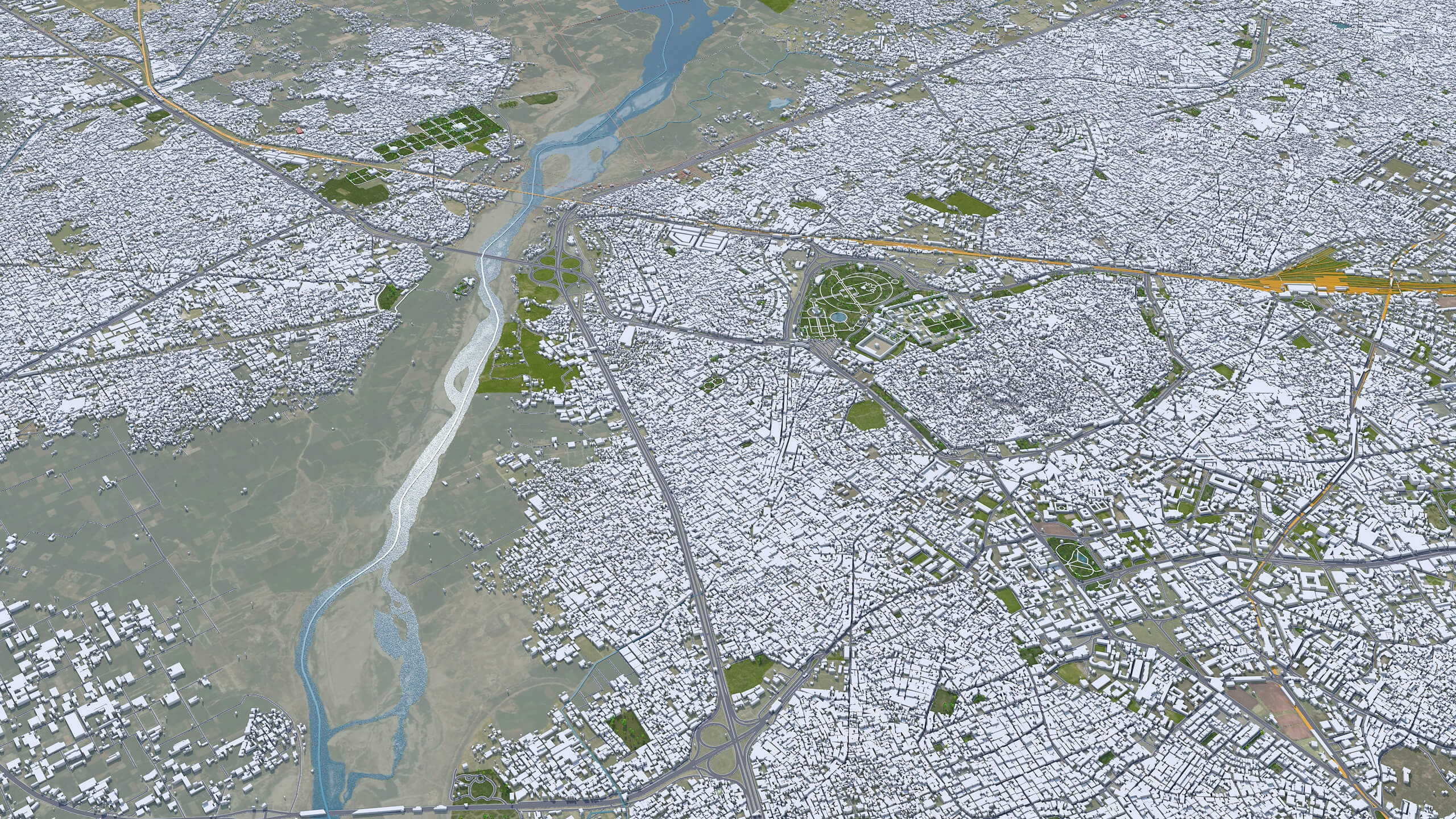 Lahore City Pakistan 3D Model 50km by 3dstudio