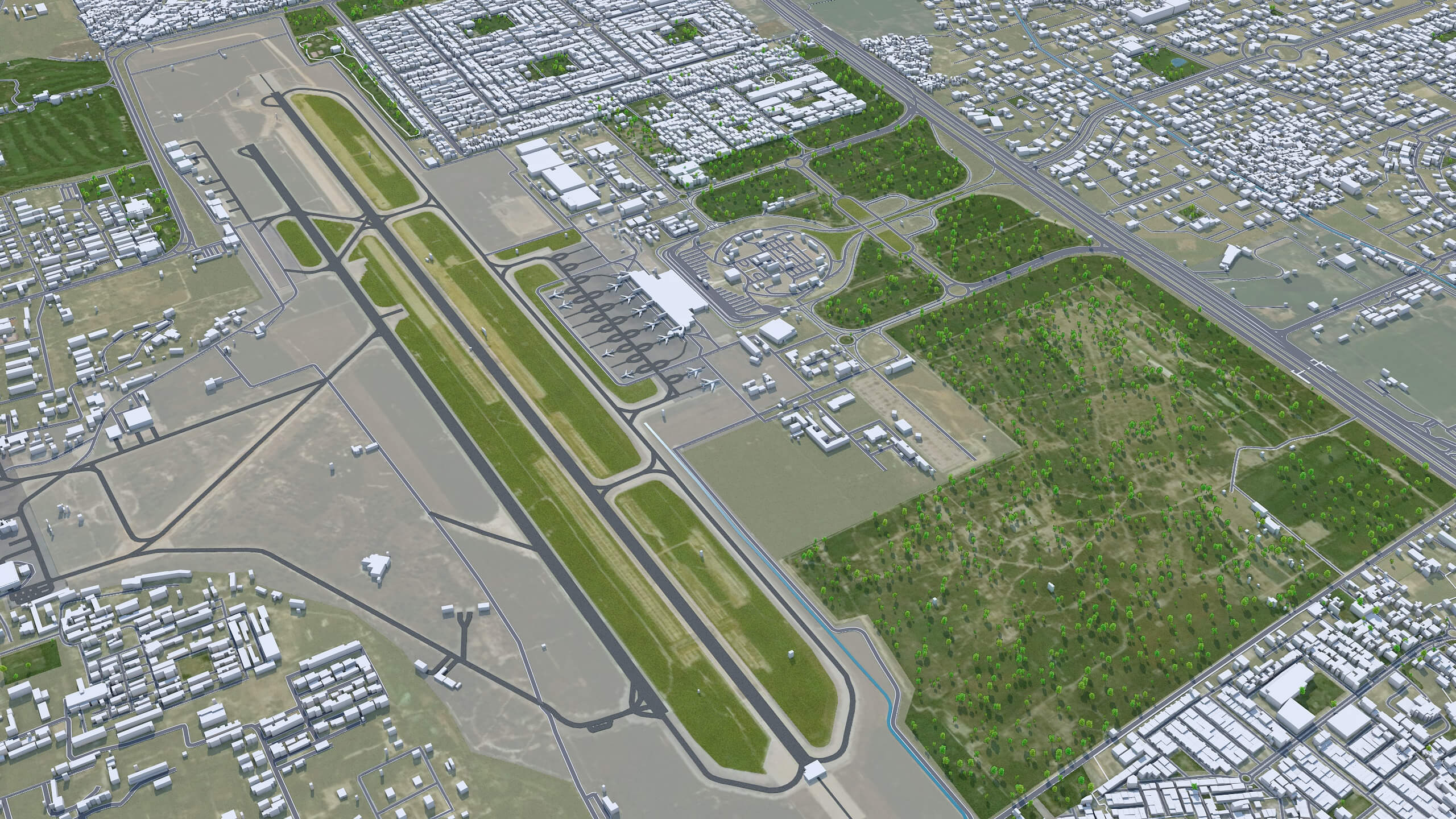 Lahore City Pakistan 3D Model 50km by 3dstudio