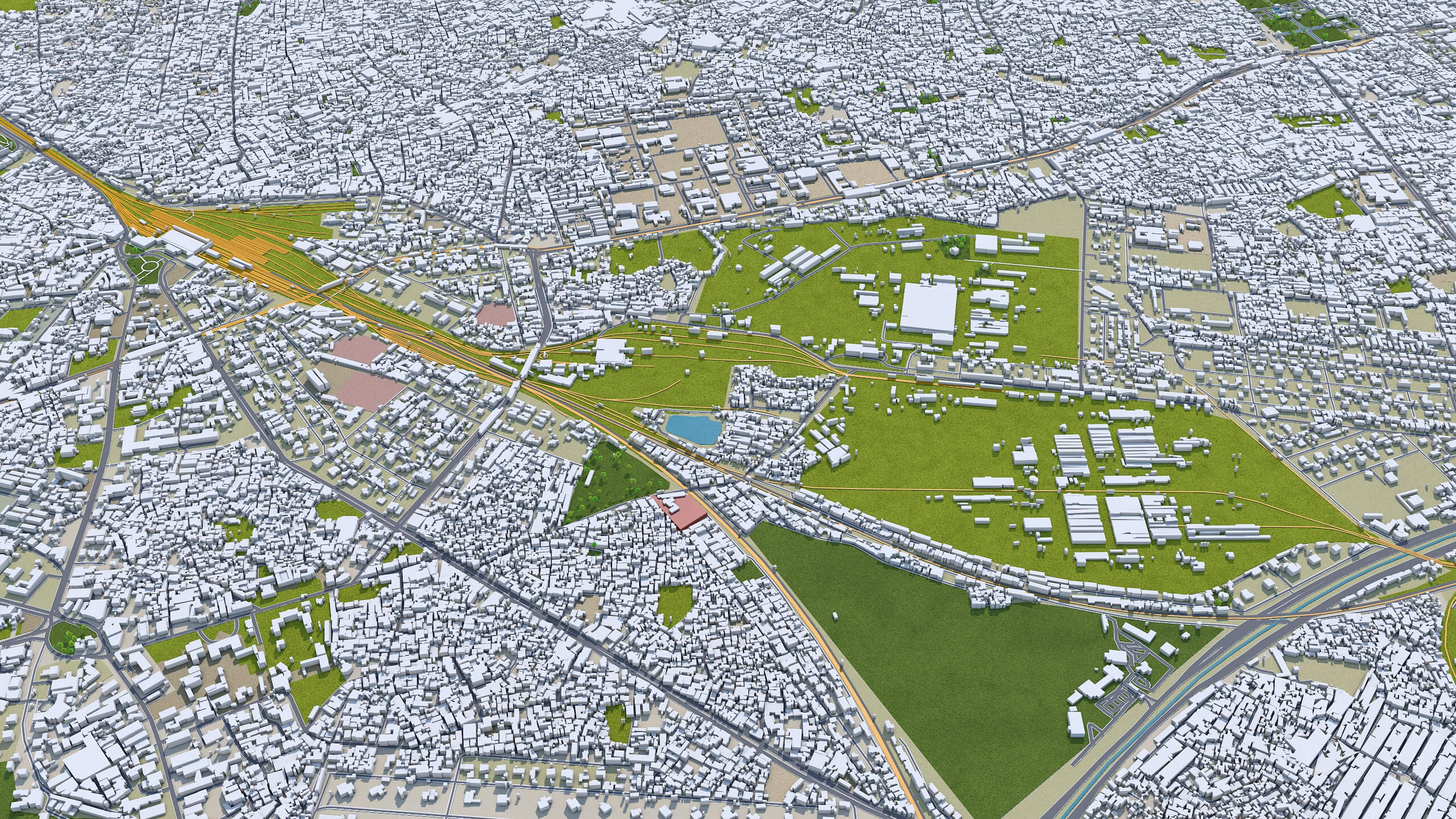 Lahore City Pakistan 3D Model 50km by 3dstudio