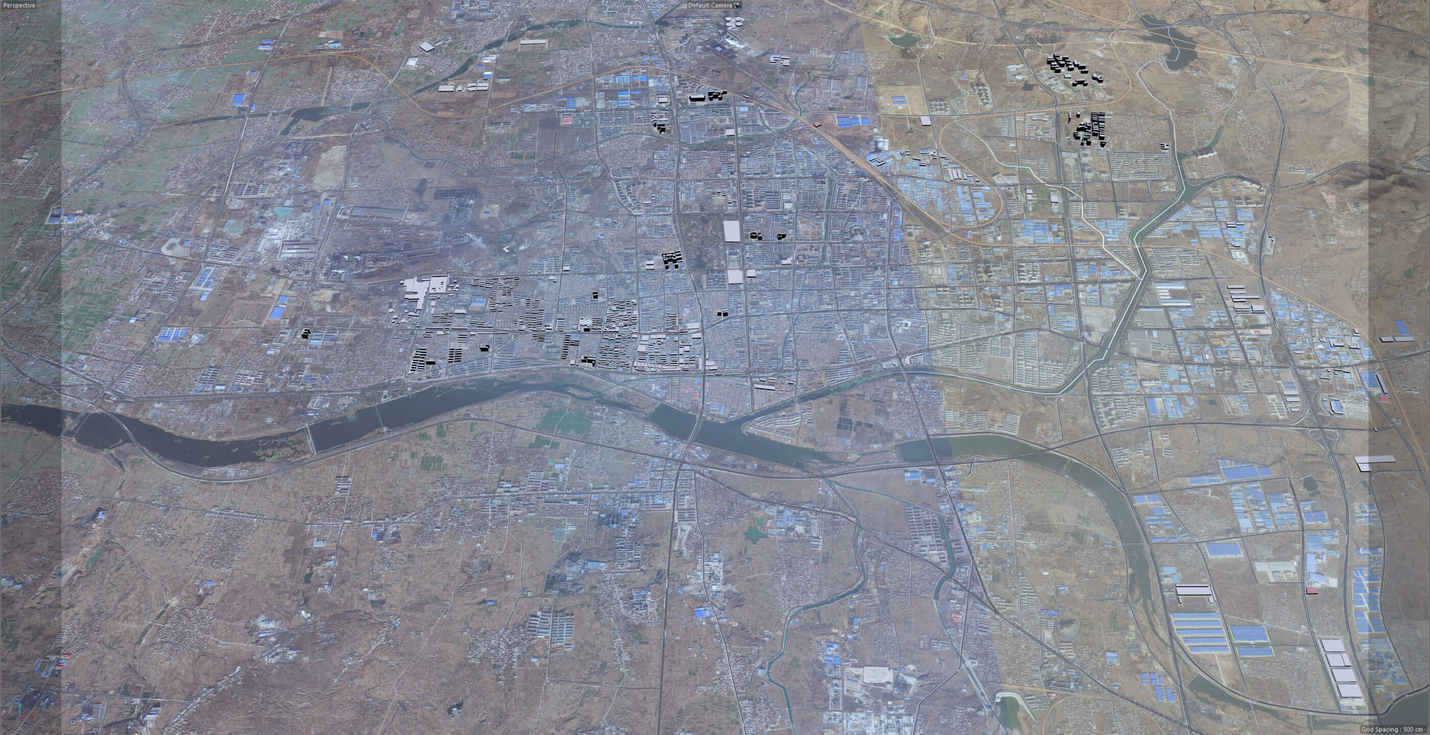 Laiwu Jinan Shandong City China 3D Model 30km by 3dstudio
