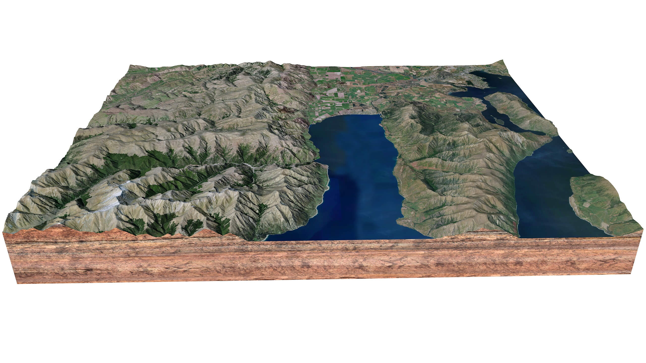Lake Hawea New Zealand Terrain 3D Model by 3dstudio