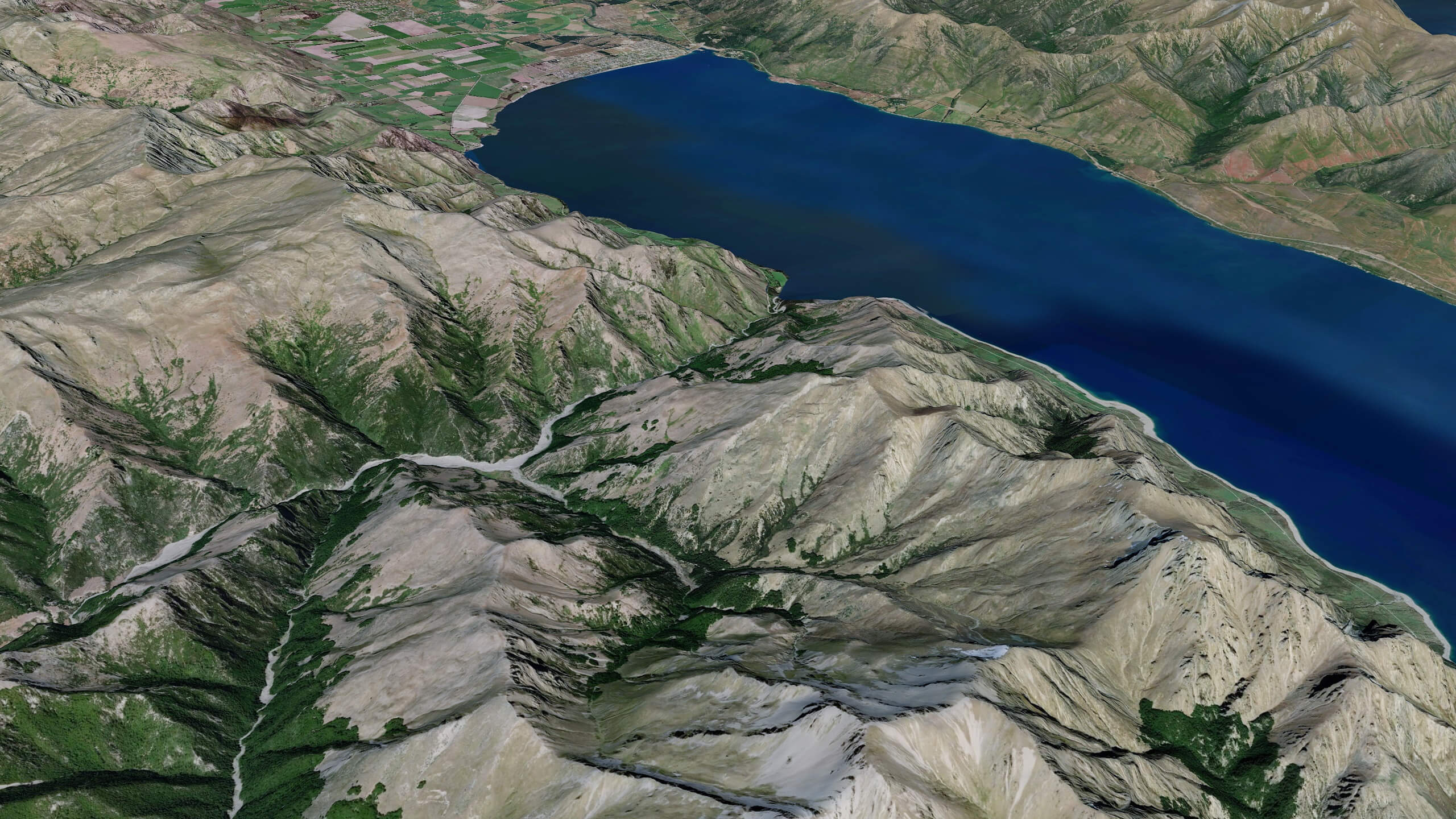 Lake Hawea New Zealand Terrain 3D Model by 3dstudio